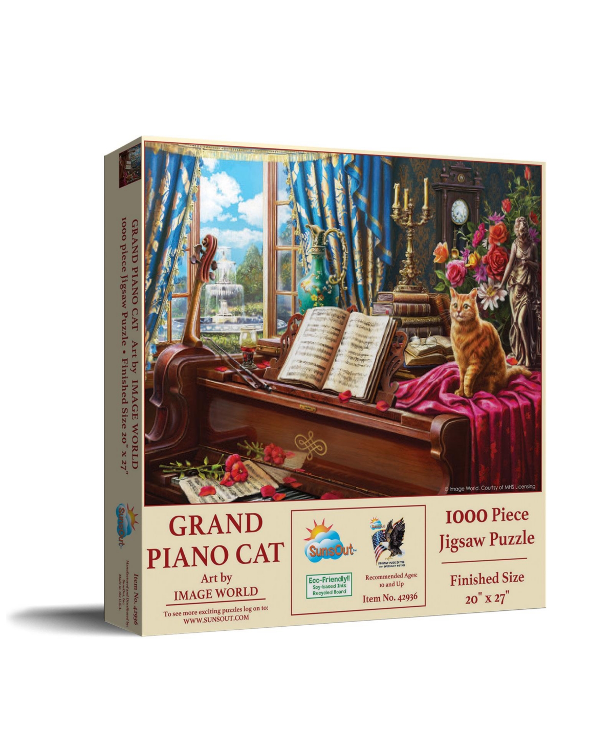 Click here for SunsOut Grand Piano Cat 1000 piece Jigsaw Puzzle f... prices