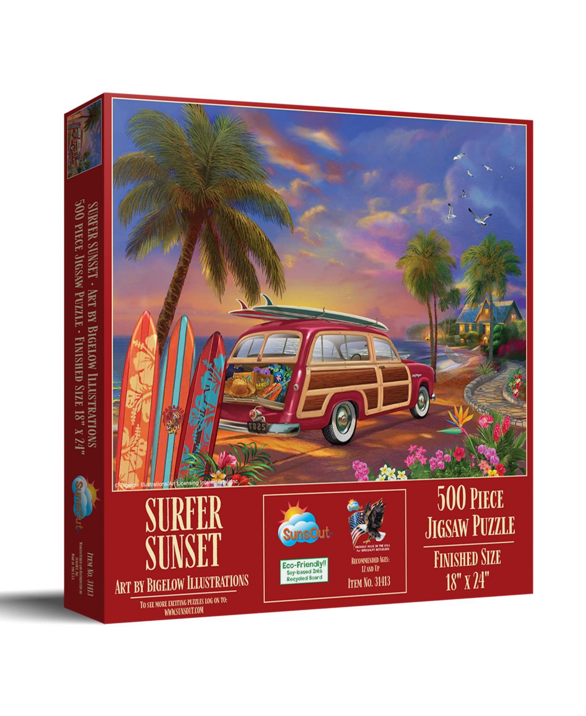 Click here for SunsOut Surfer Sunset 500 piece Jigsaw Puzzle for... prices