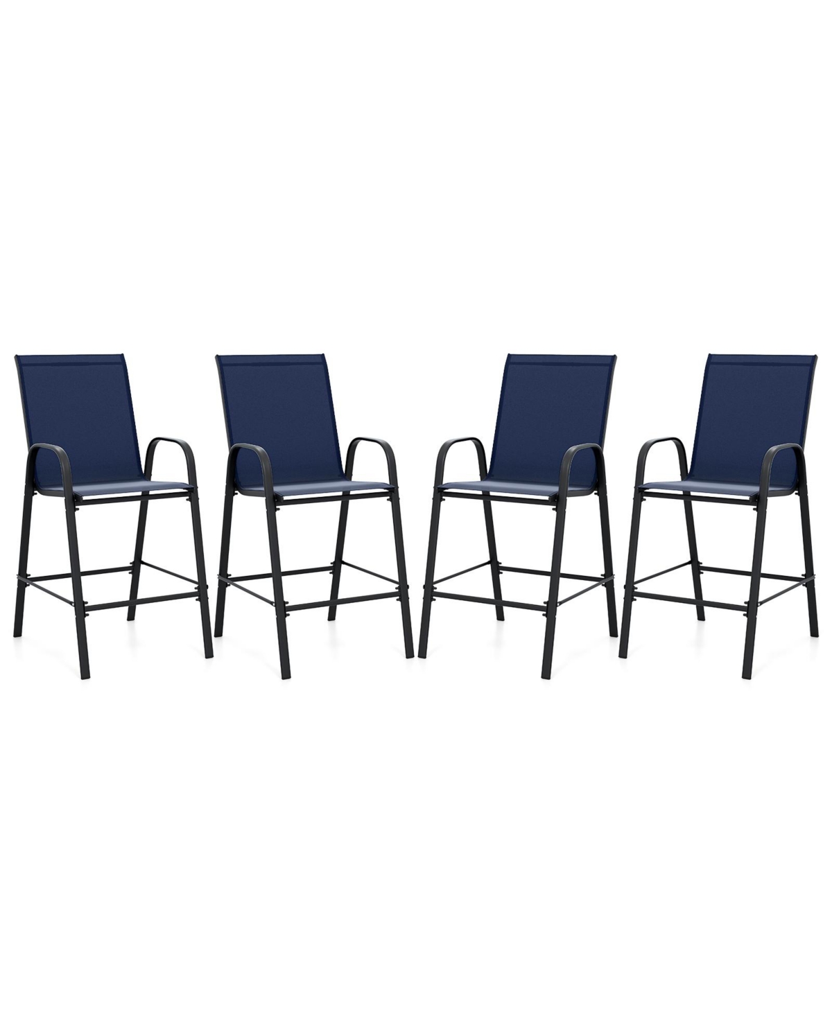 Click here for Gymax 4PCS Outdoor Bar Stools 29 Fabric Bar Height... prices