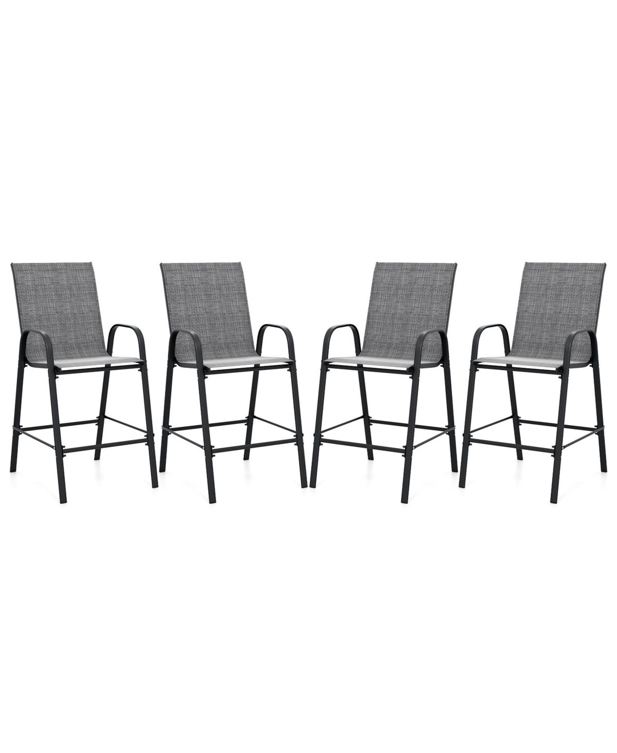 Click here for Gymax 4PCS Outdoor Bar Stools 29 Fabric Bar Height... prices