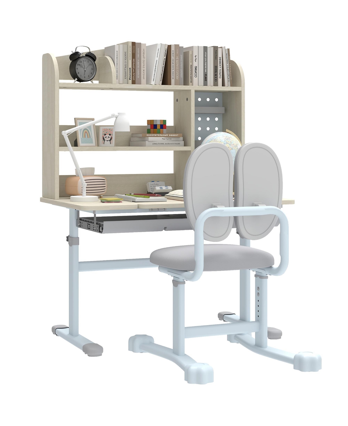 Click here for Qaba Kids Study Desk and Chair Set with Tiltable D... prices
