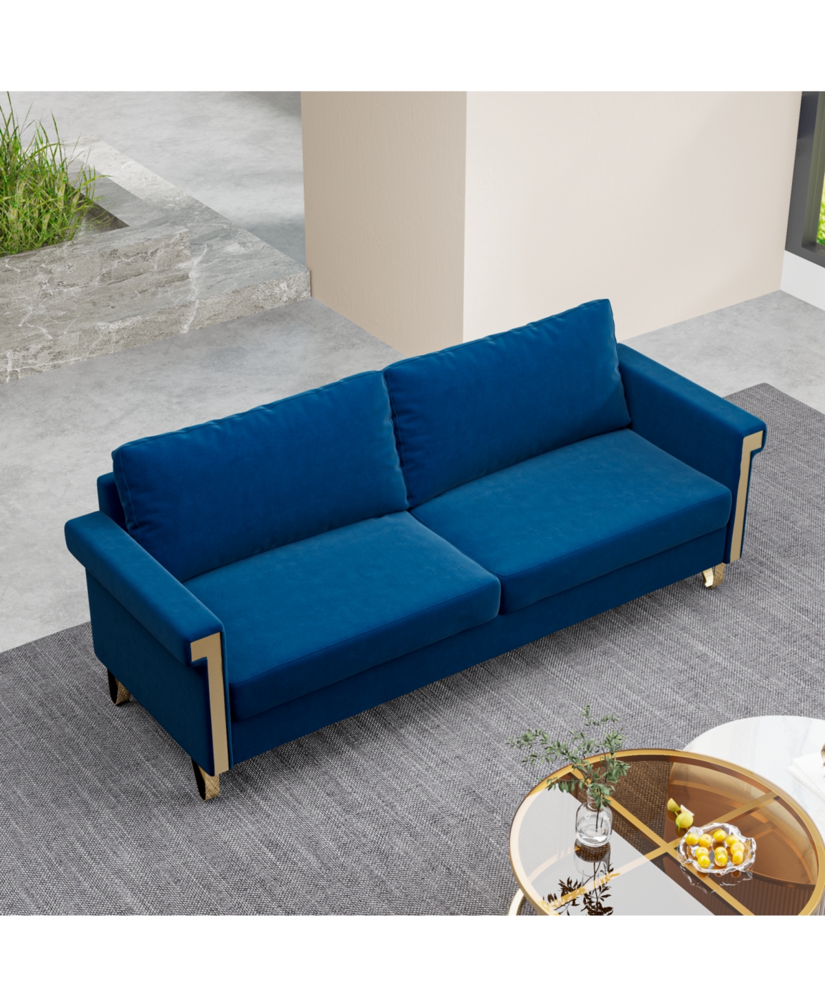 Click here for Streamdale Furniture Shiny Velvet 2.5-Seater Couch... prices