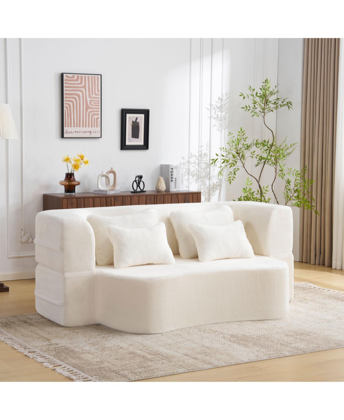 Click here for Streamdale Furniture Queen White Floor Sofa Bed wi... prices