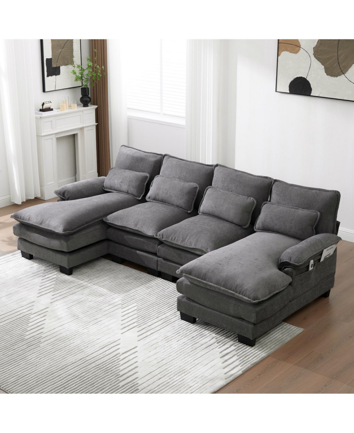 Click here for Streamdale Furniture U Shaped Cloud Couch  110... prices