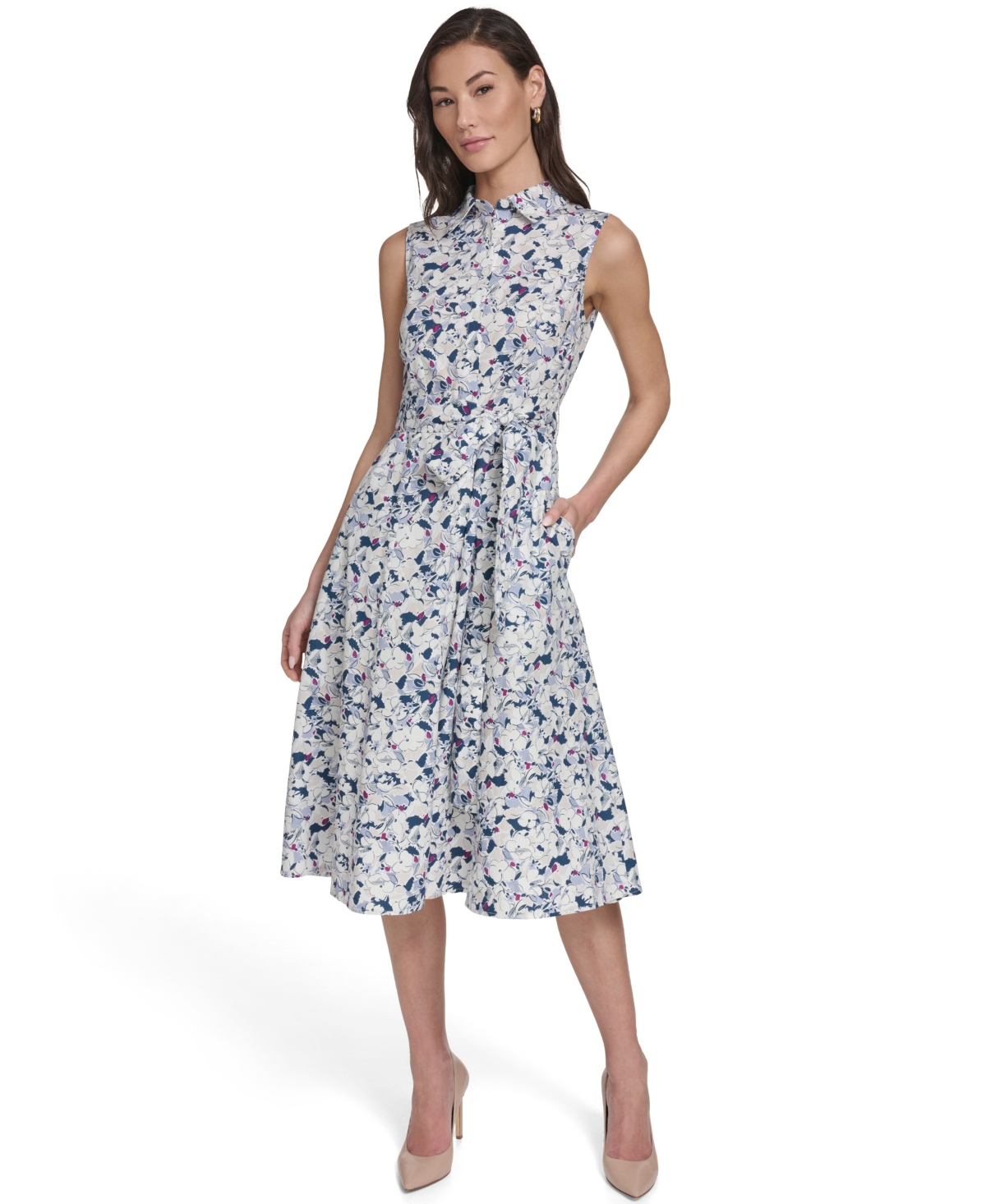 Click here for Calvin Klein Womens Sleeveless Button Front Shirt... prices