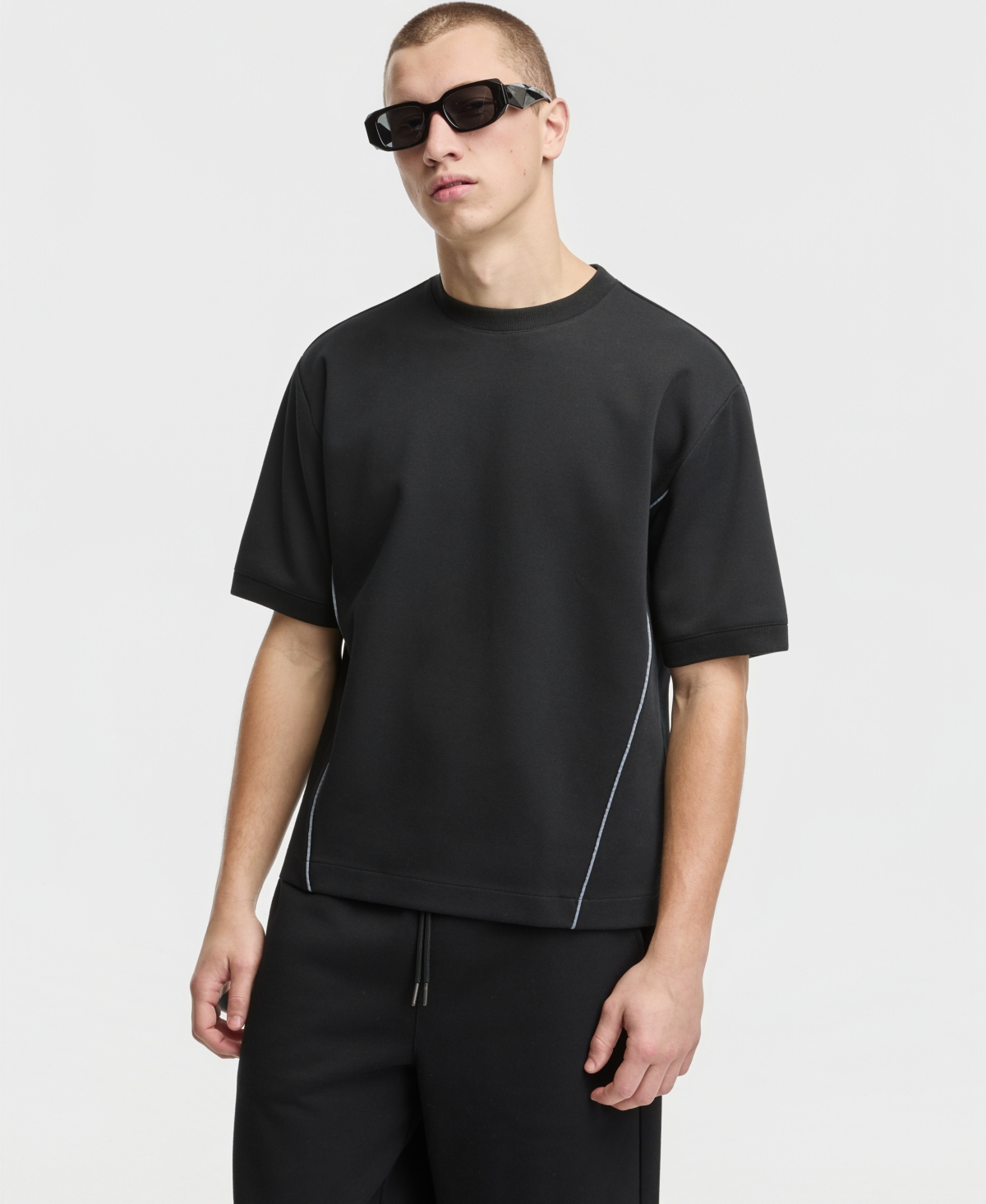 Click here for Mode of One Mens Relaxed-Fit Piped Interlock T-Shi... prices