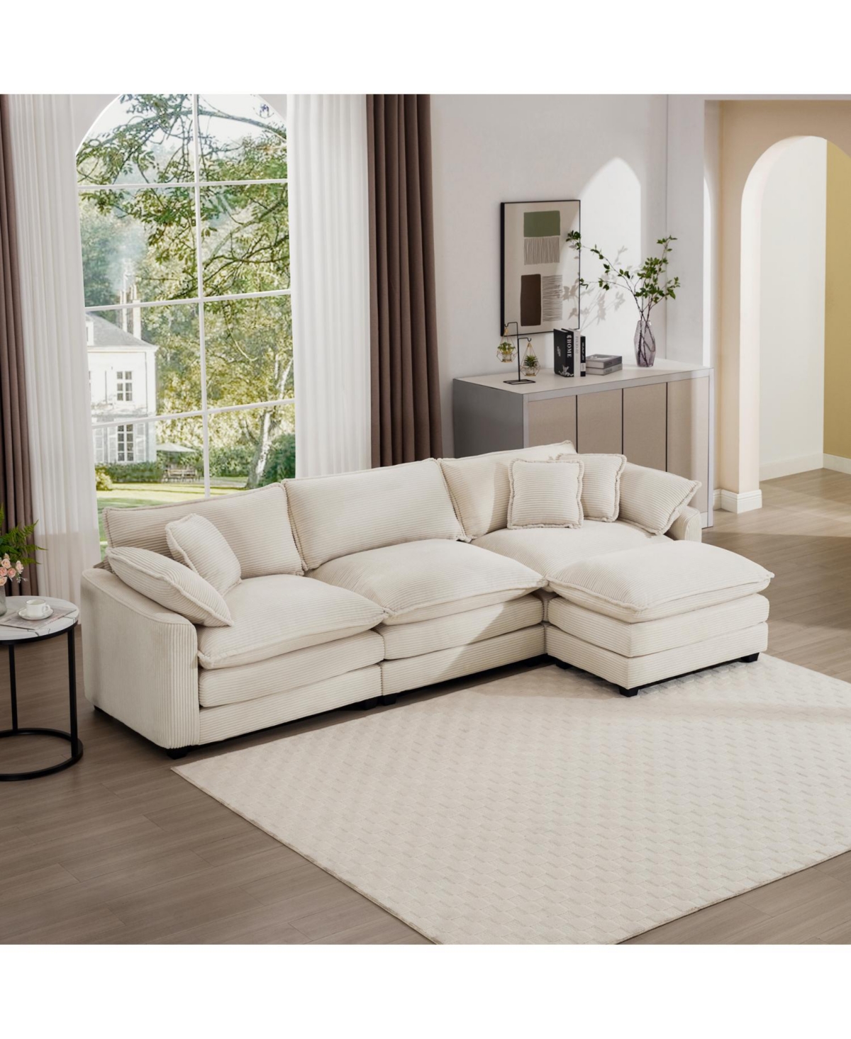Click here for Streamdale Furniture Corduroy Sectional Sofa with... prices