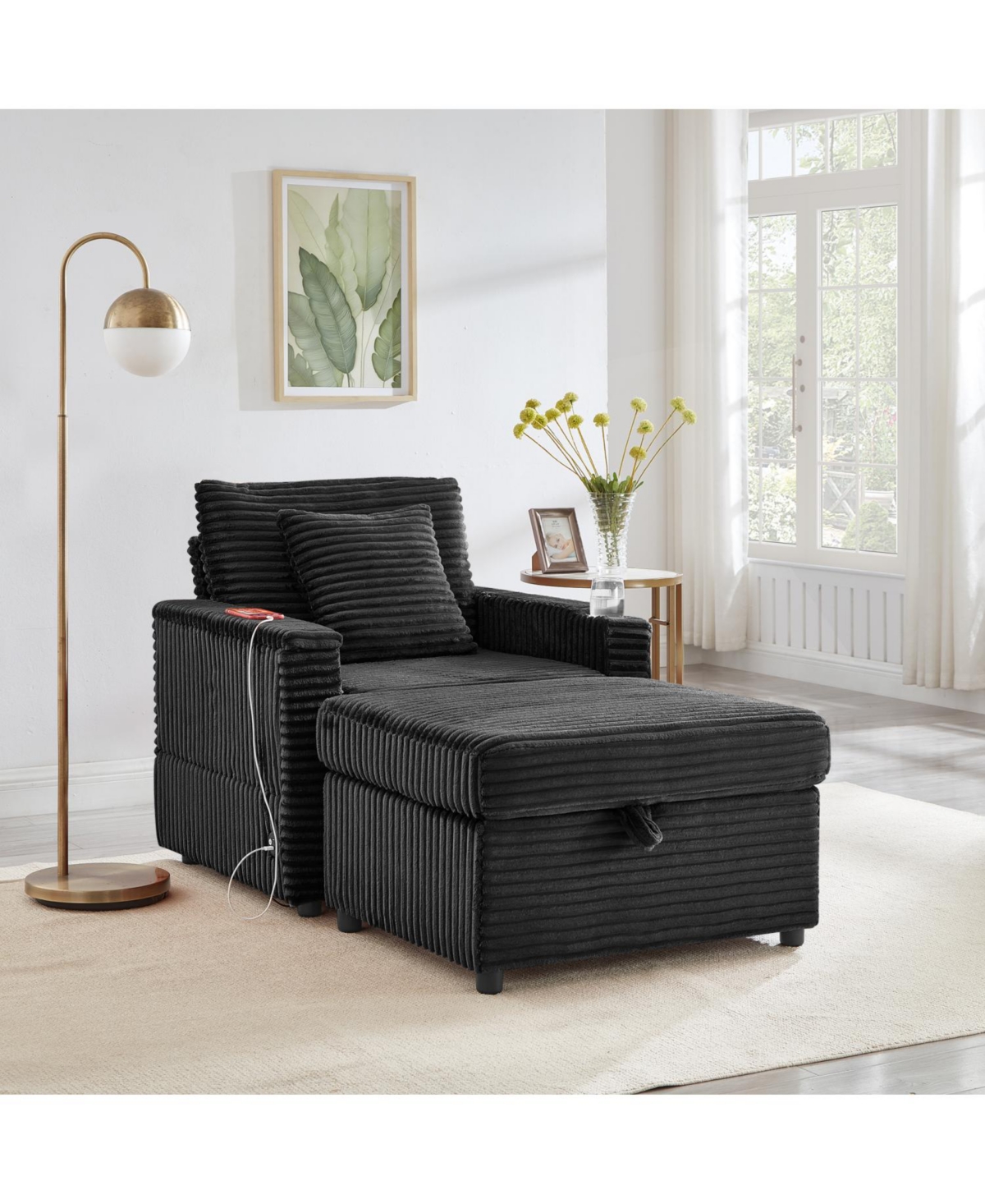 Click here for Streamdale Furniture Fluffy Corduroy Lazy Sofa w/... prices