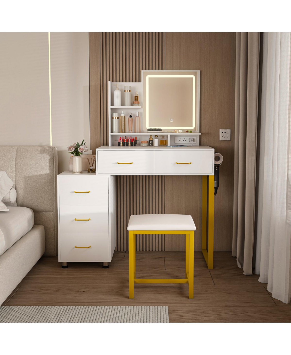 Click here for Streamdale Furniture Led Lighted Makeup Vanity wit... prices