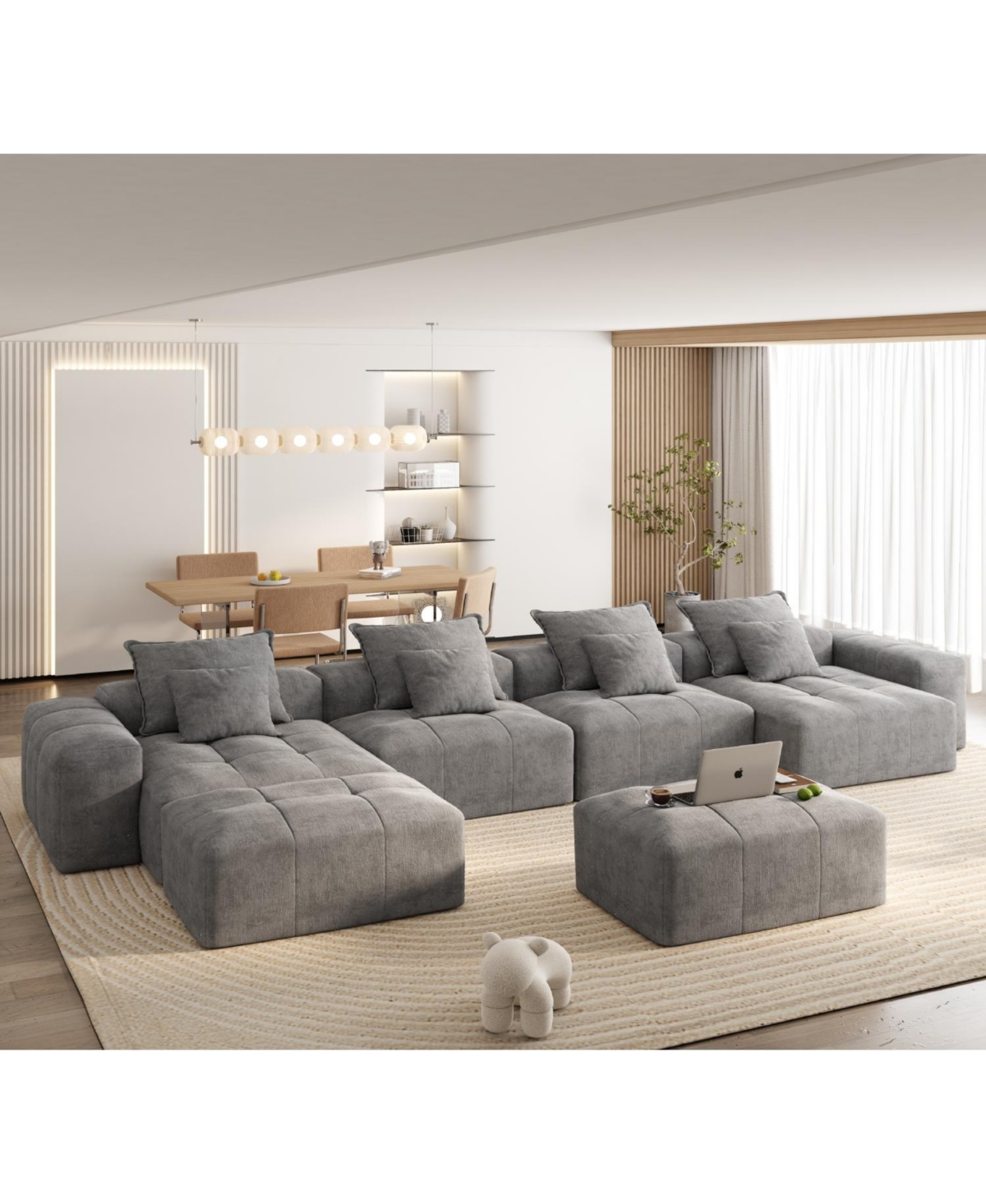 Click here for Streamdale Furniture Modern Chenille Sectional Sof... prices
