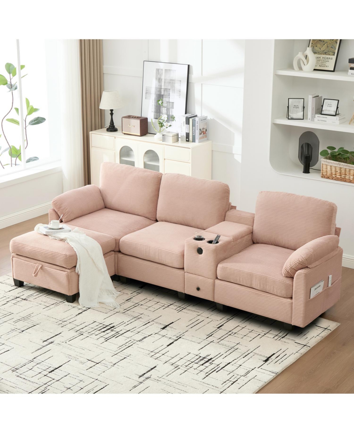 Click here for Streamdale Furniture L-Shape Corduroy Sofa- 4-Seat... prices