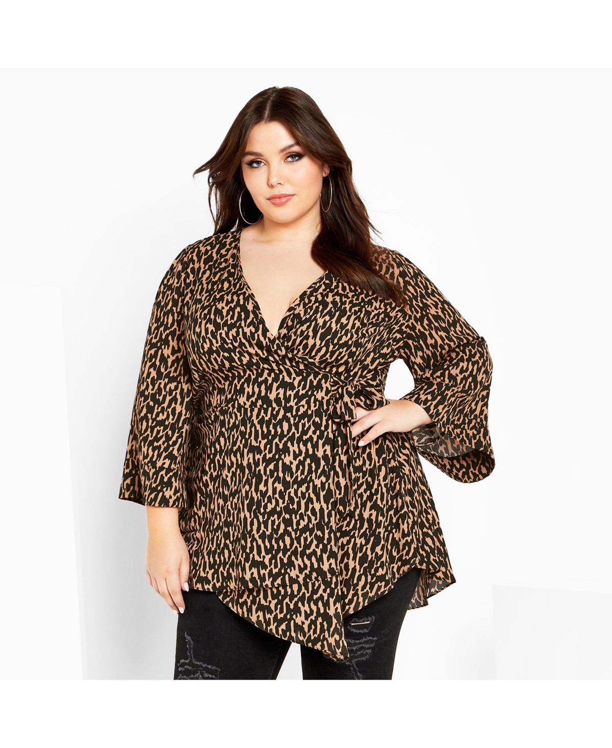 Click here for City Chic Womens Jemma Top - Geo animal prices