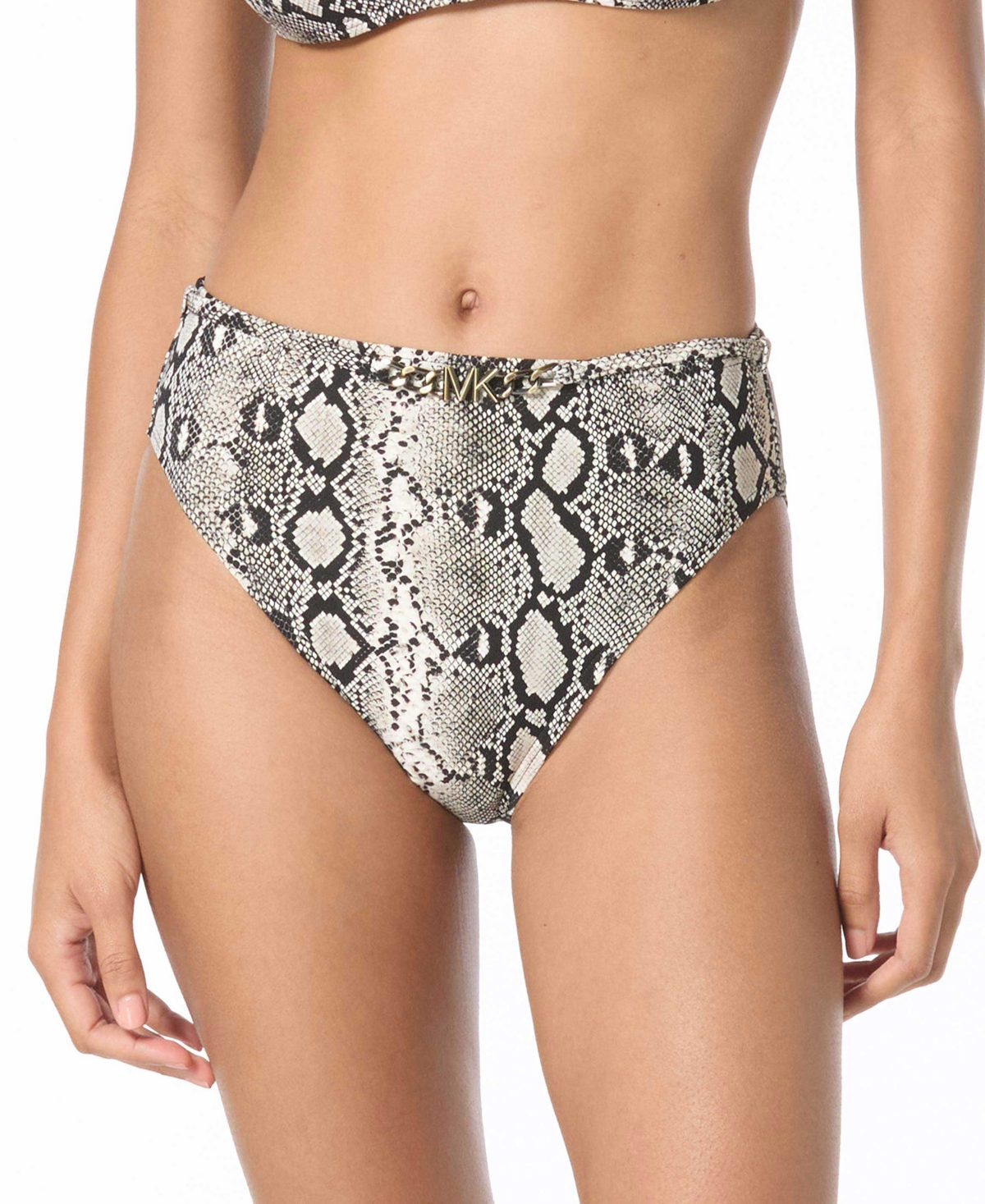 Click here for Michael Kors Womens High Waist Logo Chain Swim Bot... prices