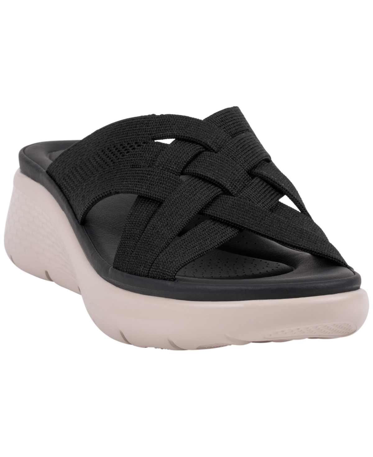 Click here for Gc Shoes Womens Slip-On Wedge Sandals - Black prices