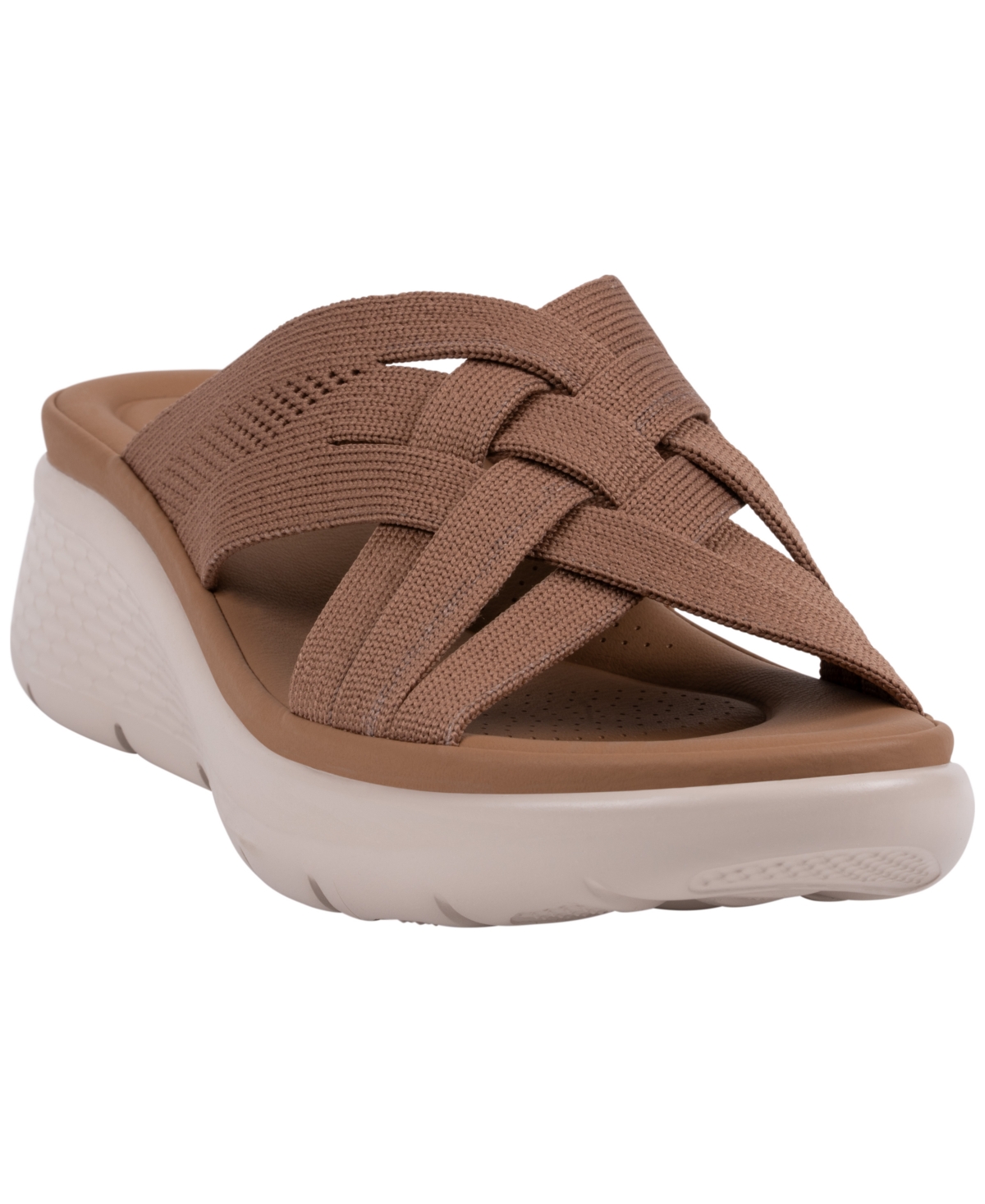 Click here for Gc Shoes Womens Slip-On Wedge Sandals - Brown prices