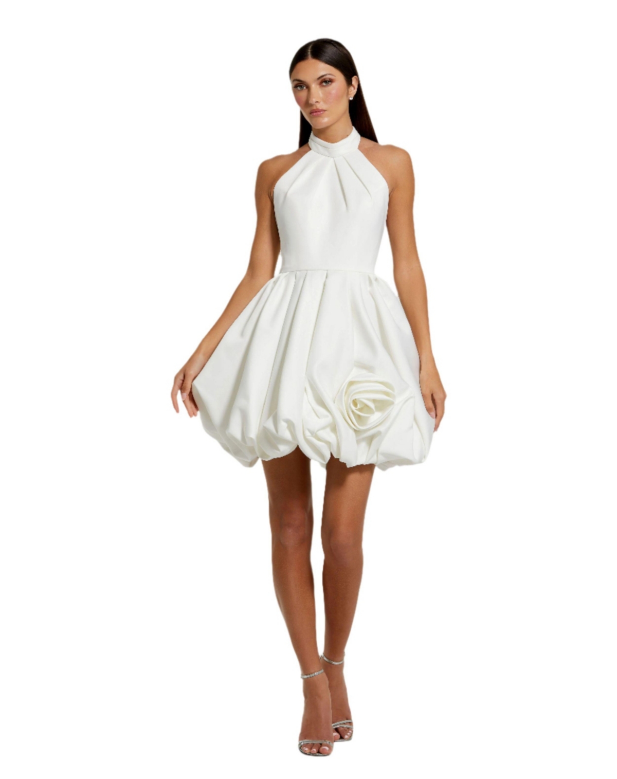 Click here for Mac Duggal Womens Satin High Neck Sleeveless Bubbl... prices