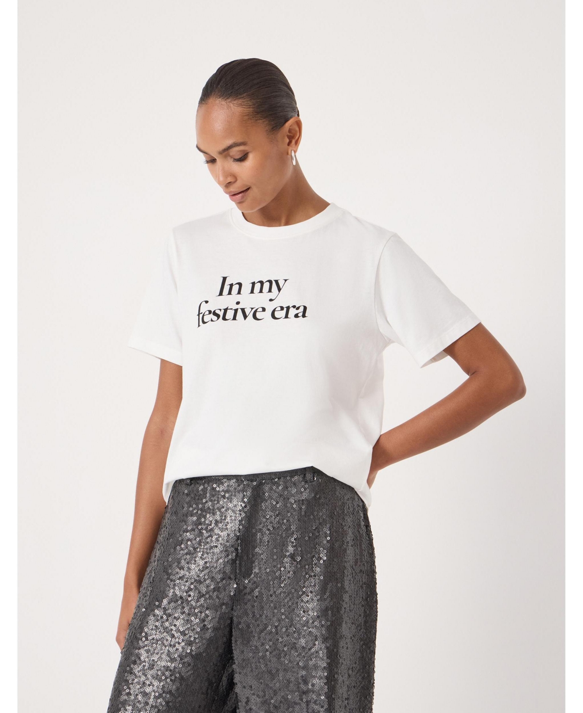 Click here for Hush Womens In My Festive Era Graphic T-Shirt - Op... prices