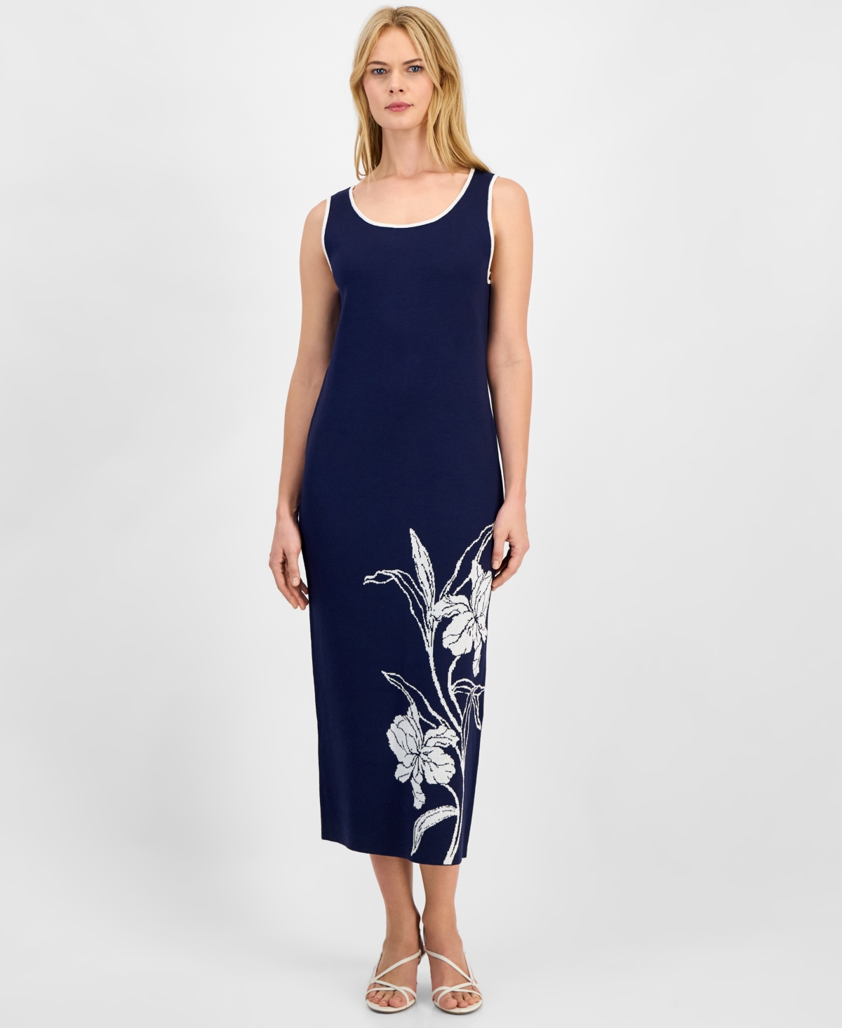 Click here for Sam Edelman Womens Floral-Print Tank Dress - Navy prices