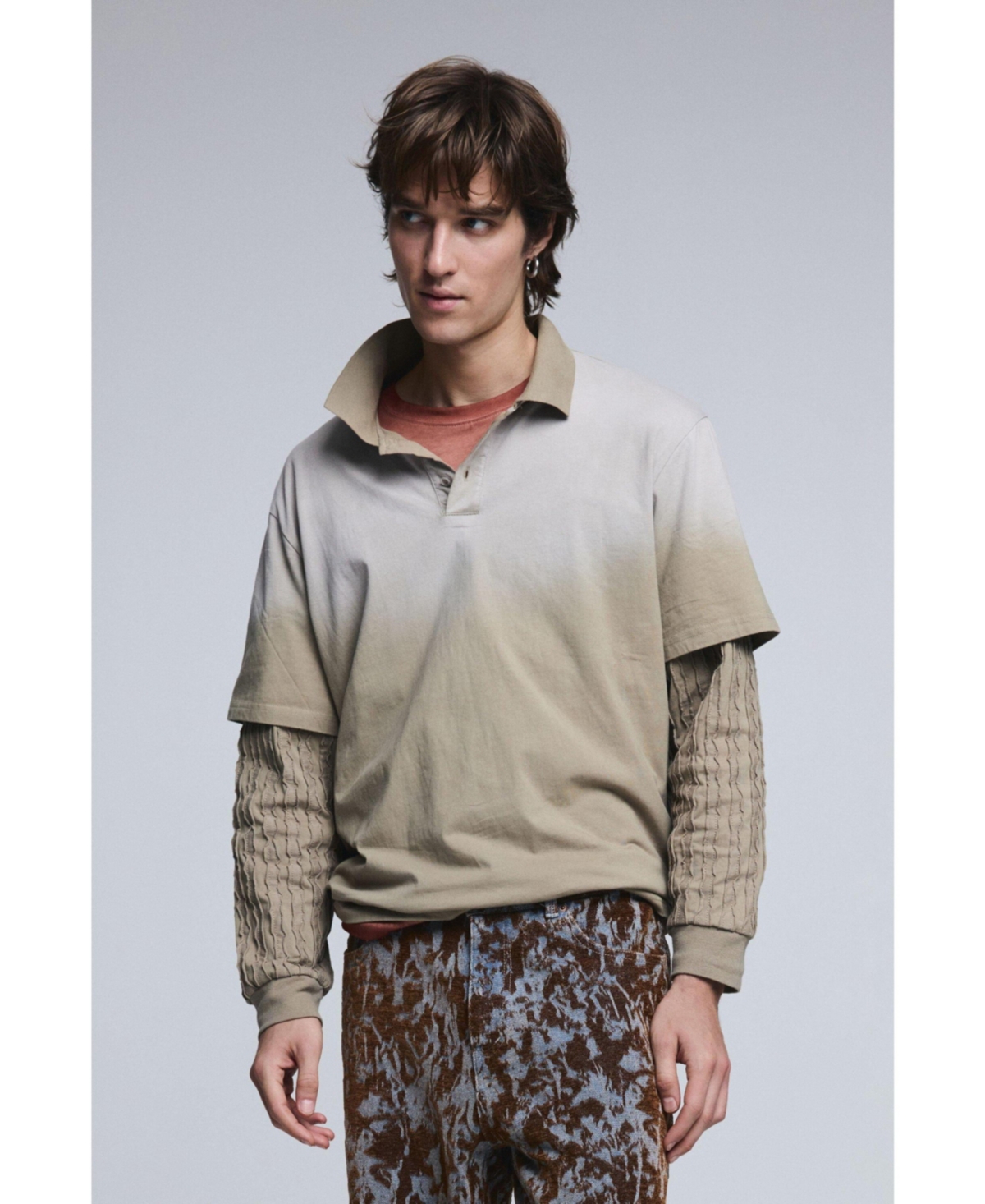 Click here for Desigual Mens Double long-sleeve polo shirt - Off... prices