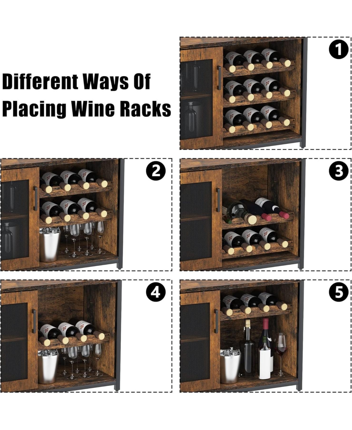 Click here for gaomon Farmhouse Wine Bar Cabinet with Detachable... prices