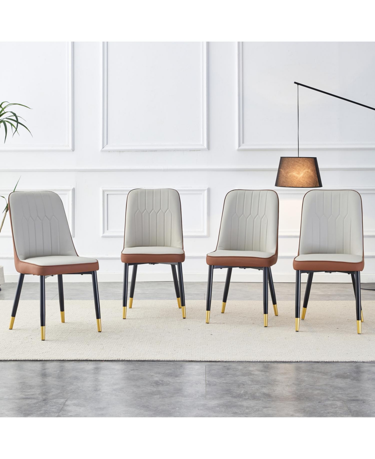 Click here for Streamdale Furniture Modern Light Gray/Brown Pu Le... prices