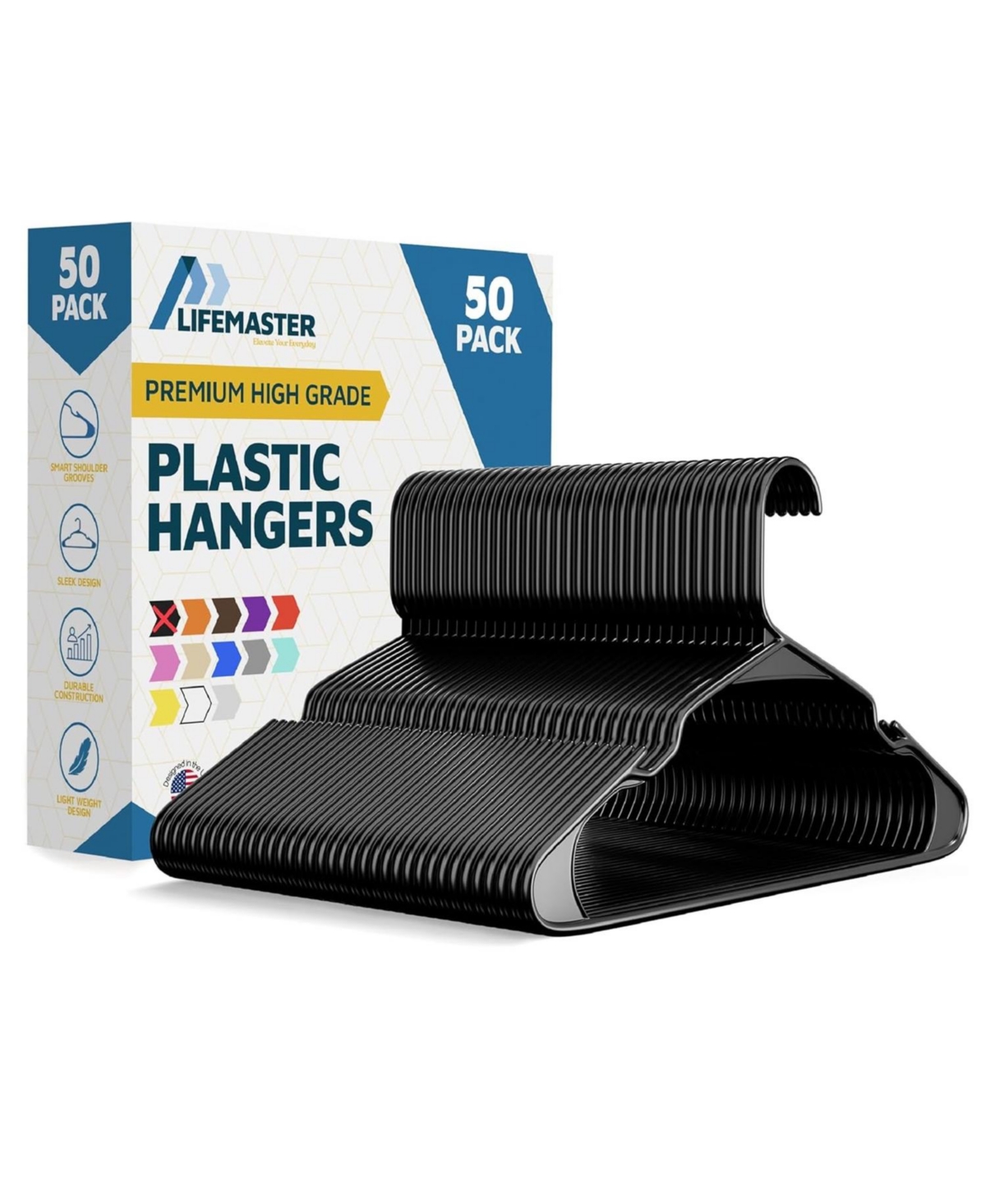 Click here for Lifemaster Plastic Clothes Hanger 50-Piece Set prices