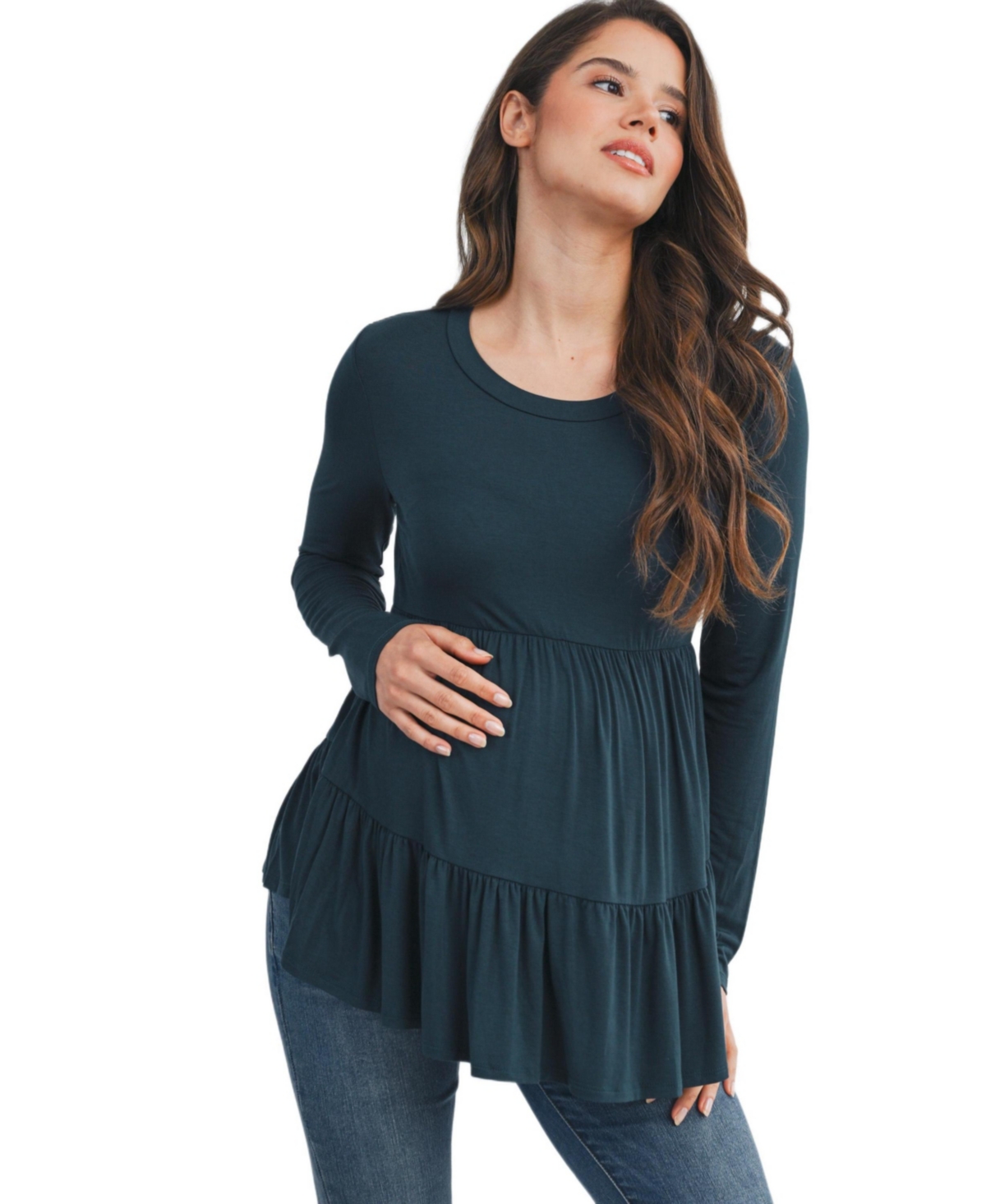 Click here for Hello Miz Maternity Long Sleeve Empire Waist Top -... prices