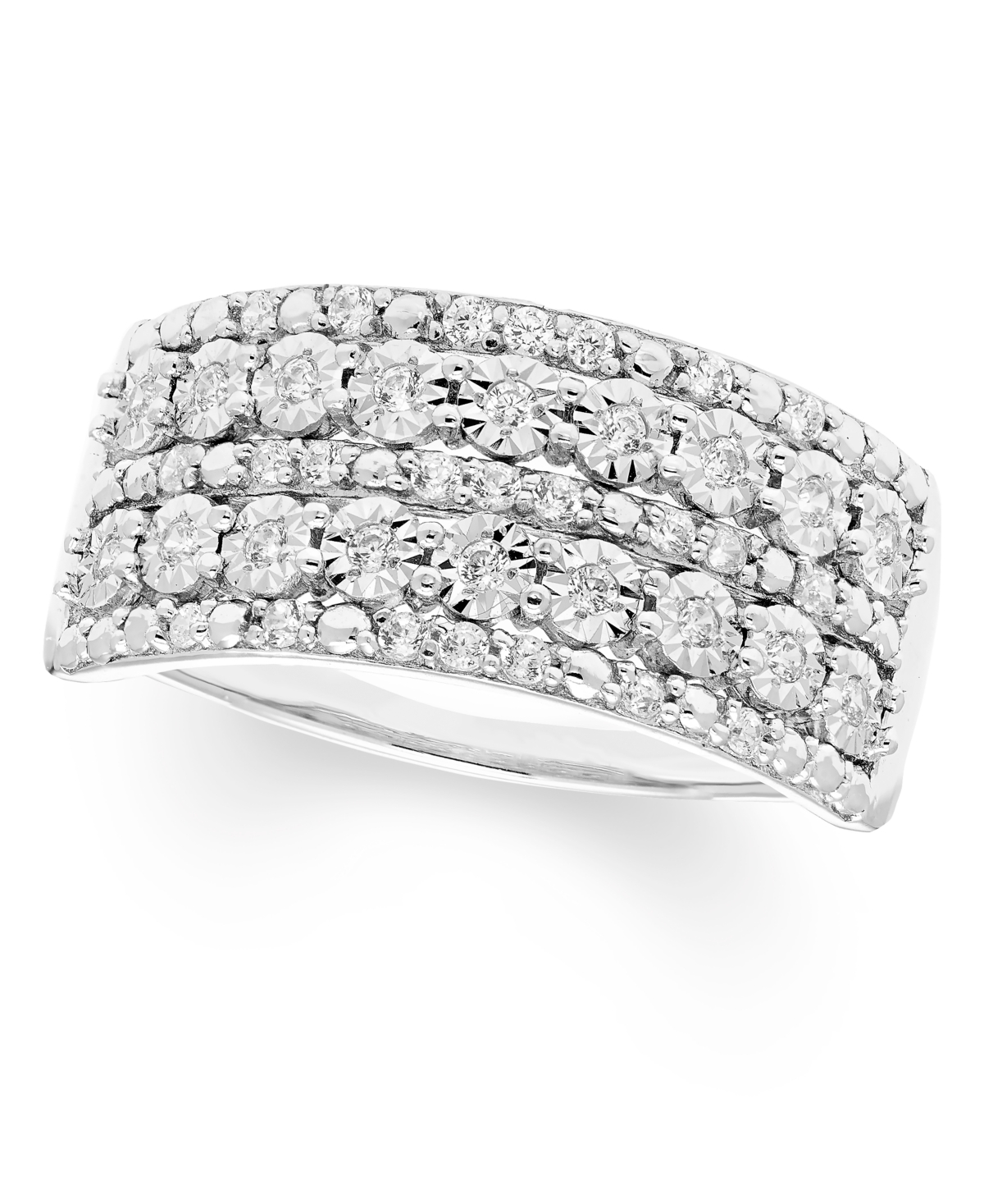 Click here for Macys Diamond Band Ring (1/4 ct. t.w.) in 10k Whit... prices