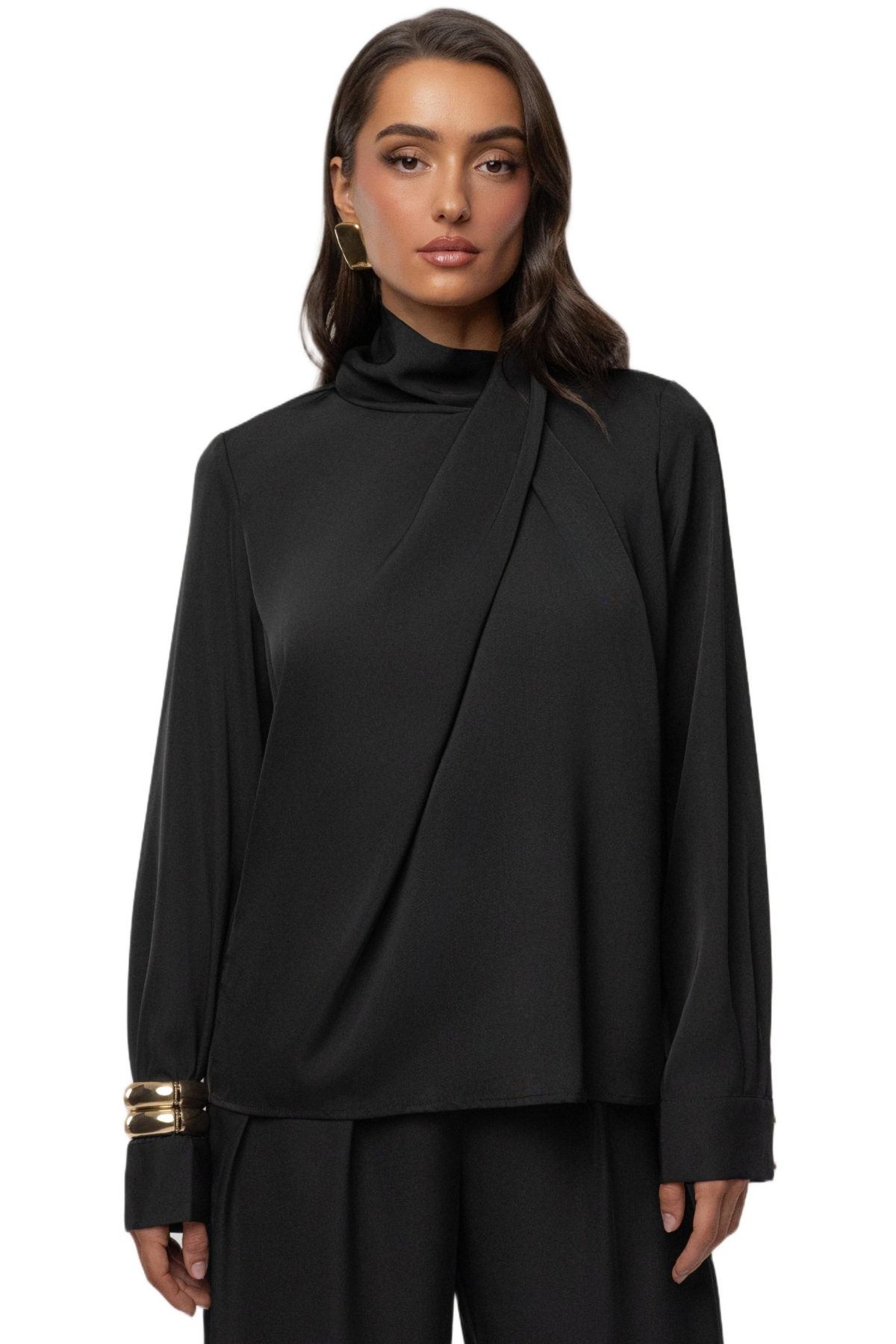Click here for Jluxlabel Womens Alexa Satin Blouse - Black prices