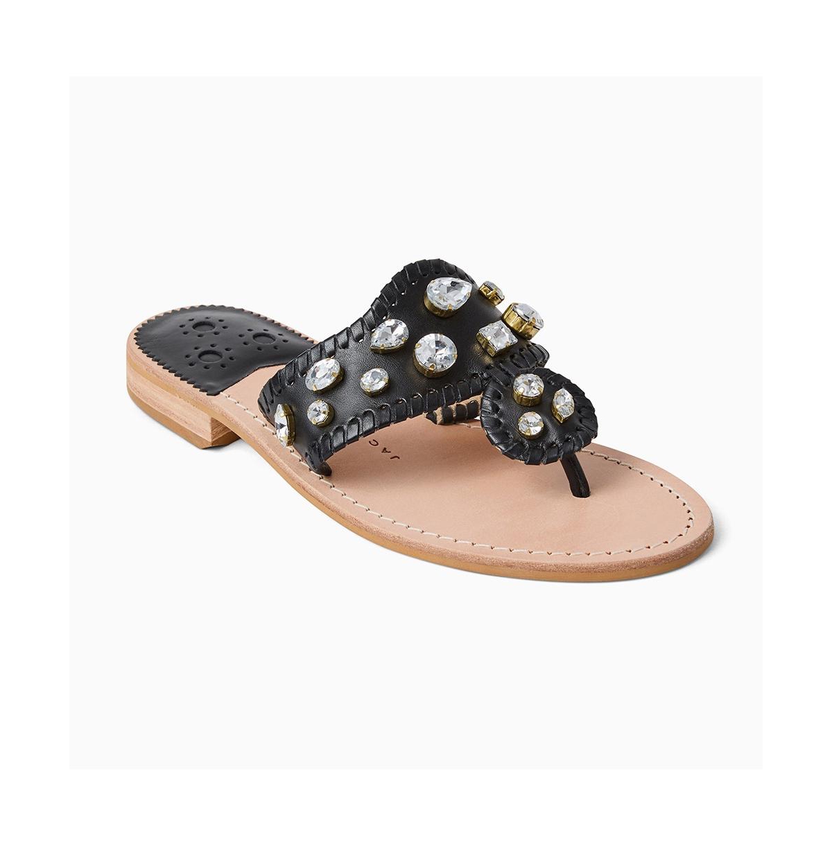 Click here for Jack Rogers Jacks Flat Jeweled Sandal - Black prices