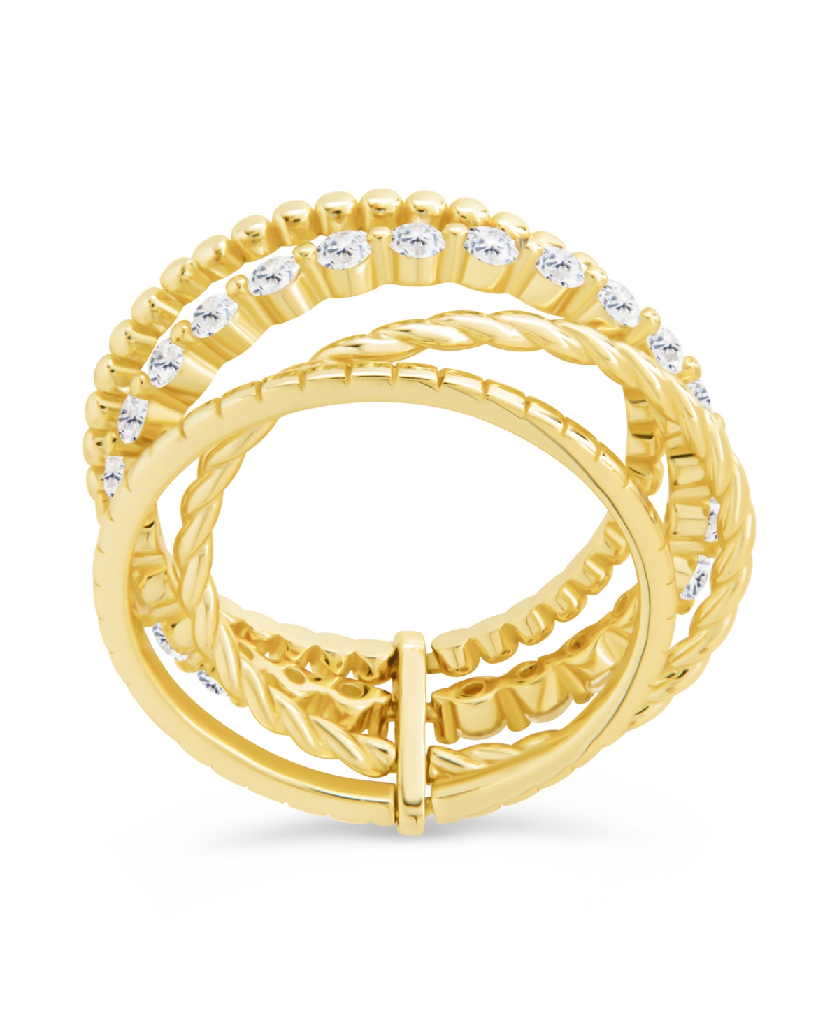 Click here for Sterling Forever Cassidy Cz Layered Textured R - G... prices