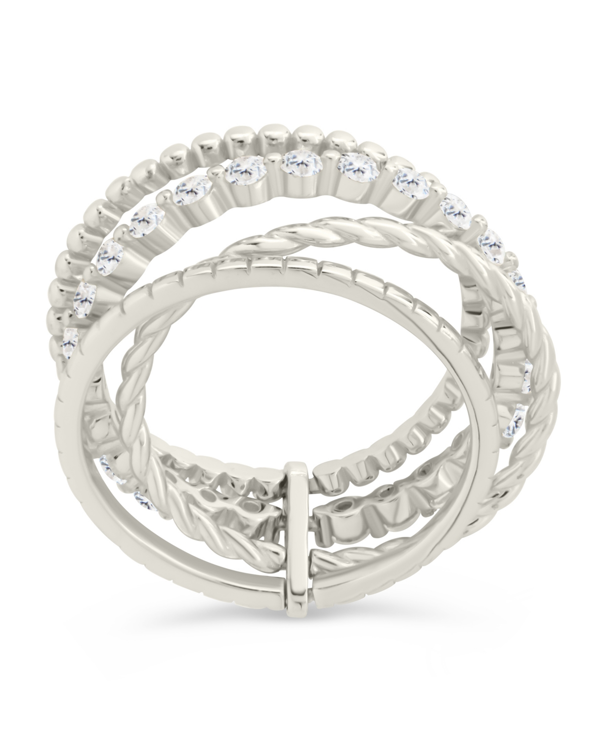 Click here for Sterling Forever Cassidy Cz Layered Textured R - S... prices