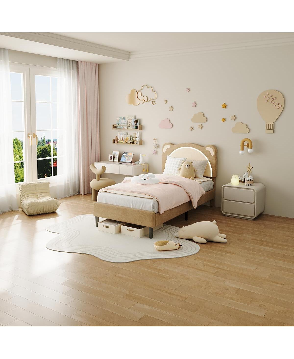 Click here for gaomonTwin Xl Upholstered Bed for Kids – Ad... prices