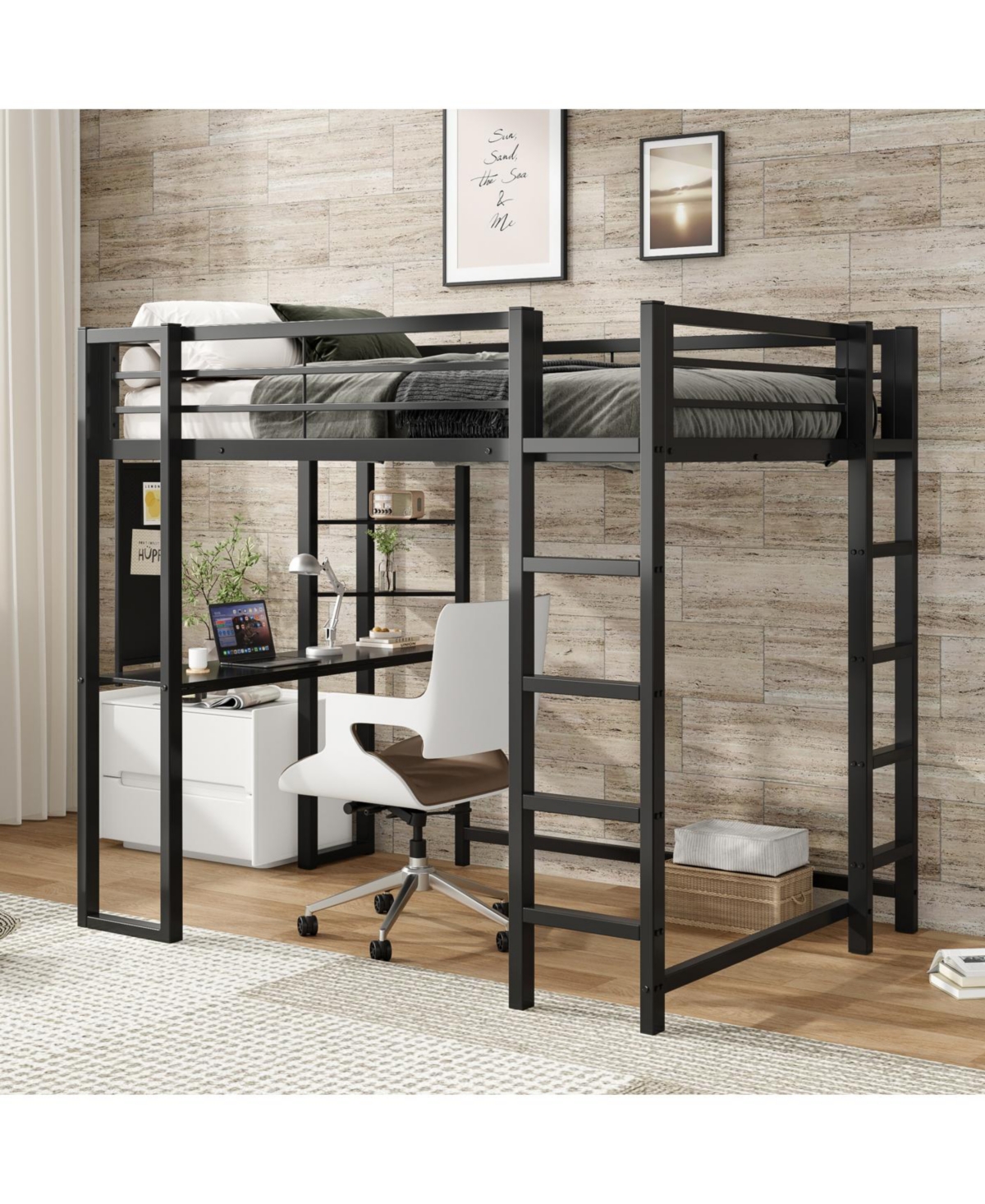 Click here for Streamdale Loft Bed with Desk  Full Size Metal Lof... prices