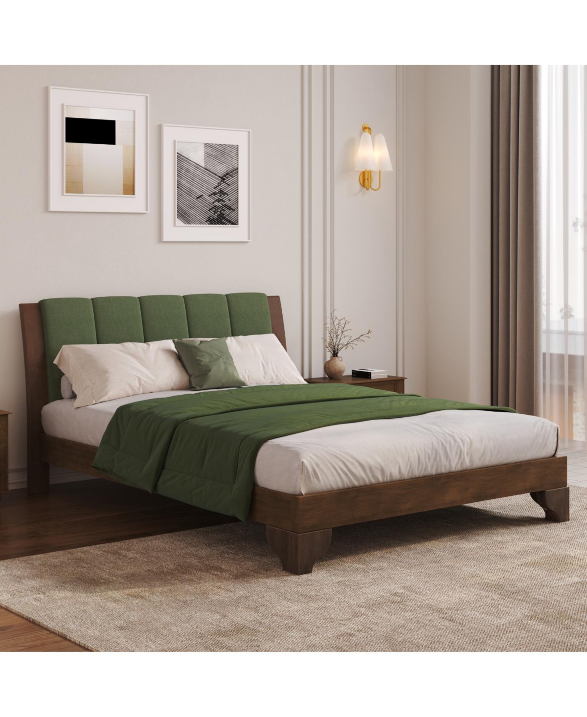 Click here for Streamdale Premium Pine Wood Queen Bed Frame  Mid... prices
