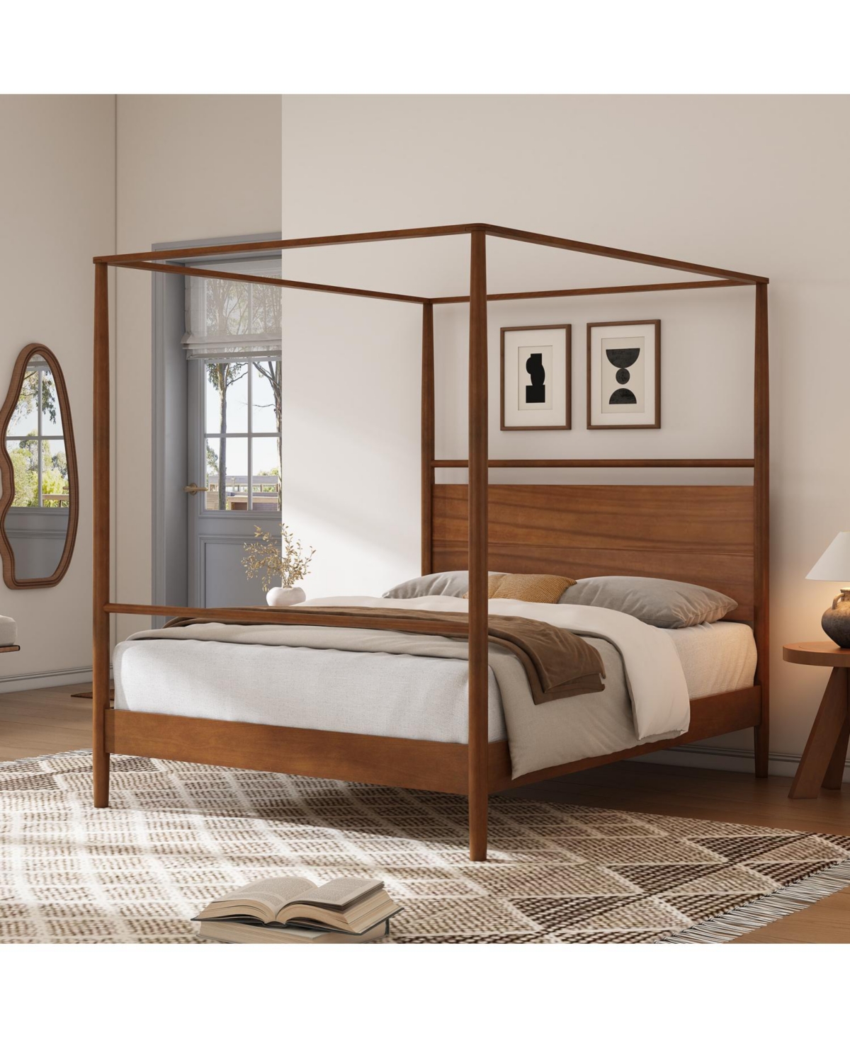 Click here for Streamdale Furniture Solid Wood Queen Canopy Bed F... prices