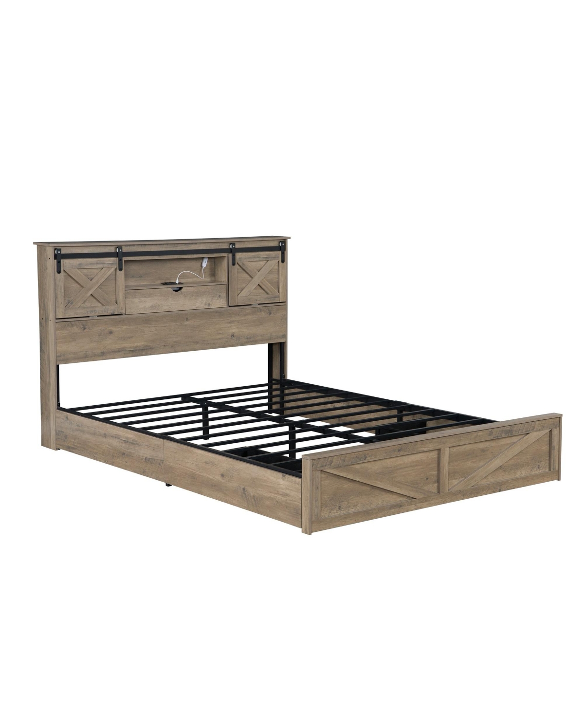 Click here for Clihome Farmhouse Bed Frame Queen Size with Led Li... prices