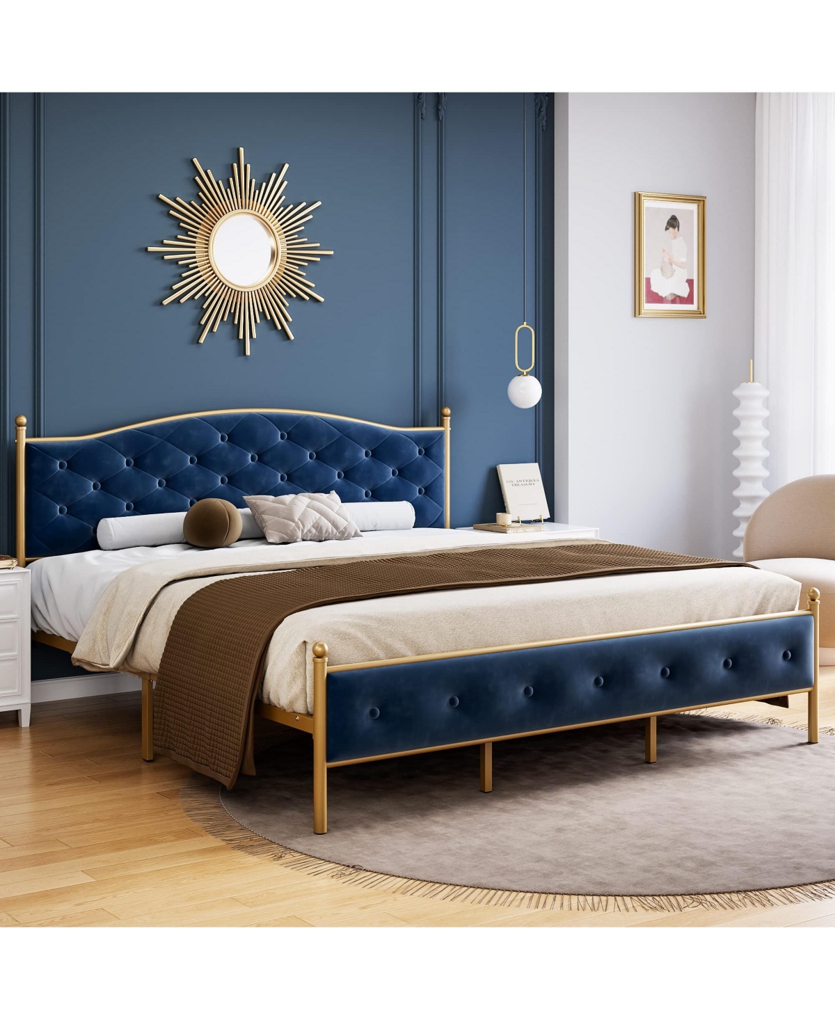 Click here for gaomon Full Size Platform Bed Frame with Headboard... prices