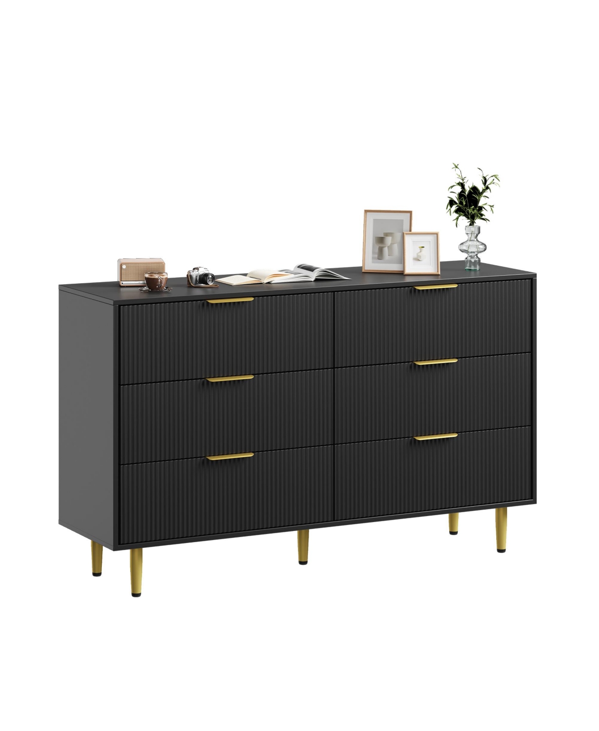 Click here for gaomon Modern Fluted Drawer Dresser Wood Chest of... prices