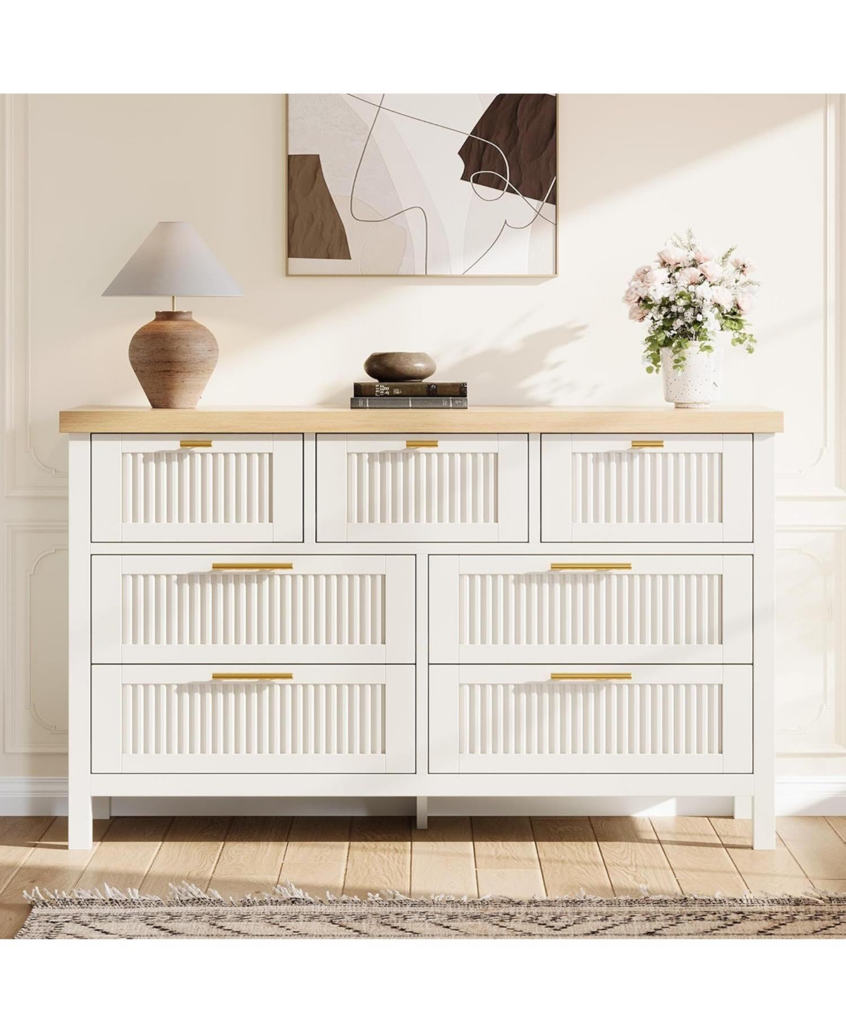 Click here for gaomon 7 Drawer Dresser with Textured Fronts  Wide... prices