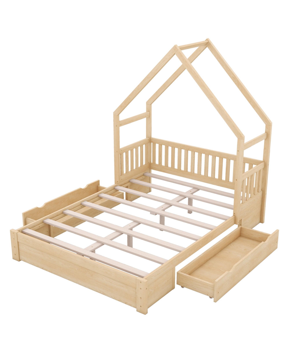 Click here for Boyel Living Wood Queen Size House Platform Bed wi... prices