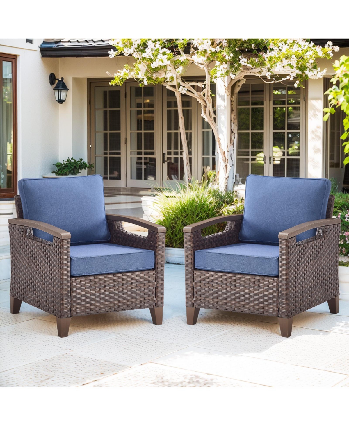 Click here for Gymojoy Farmhouse 2-Piece Brown Pe Wicker Outdoor... prices