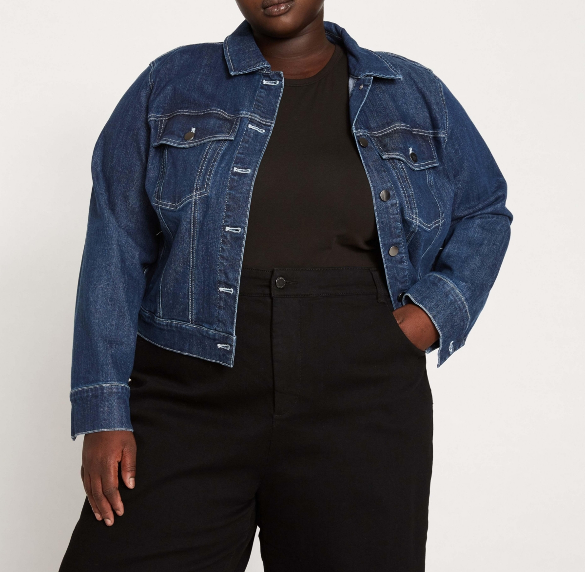 Click here for Universal Standard Plus Size Kelsey Denim Jacket -... prices