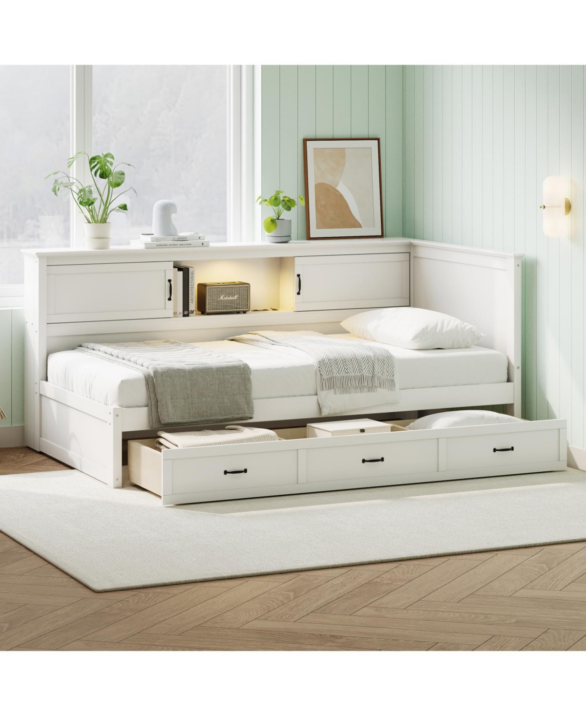 Click here for Streamdale Furniture L-Shaped Bed Frame with Drawe... prices