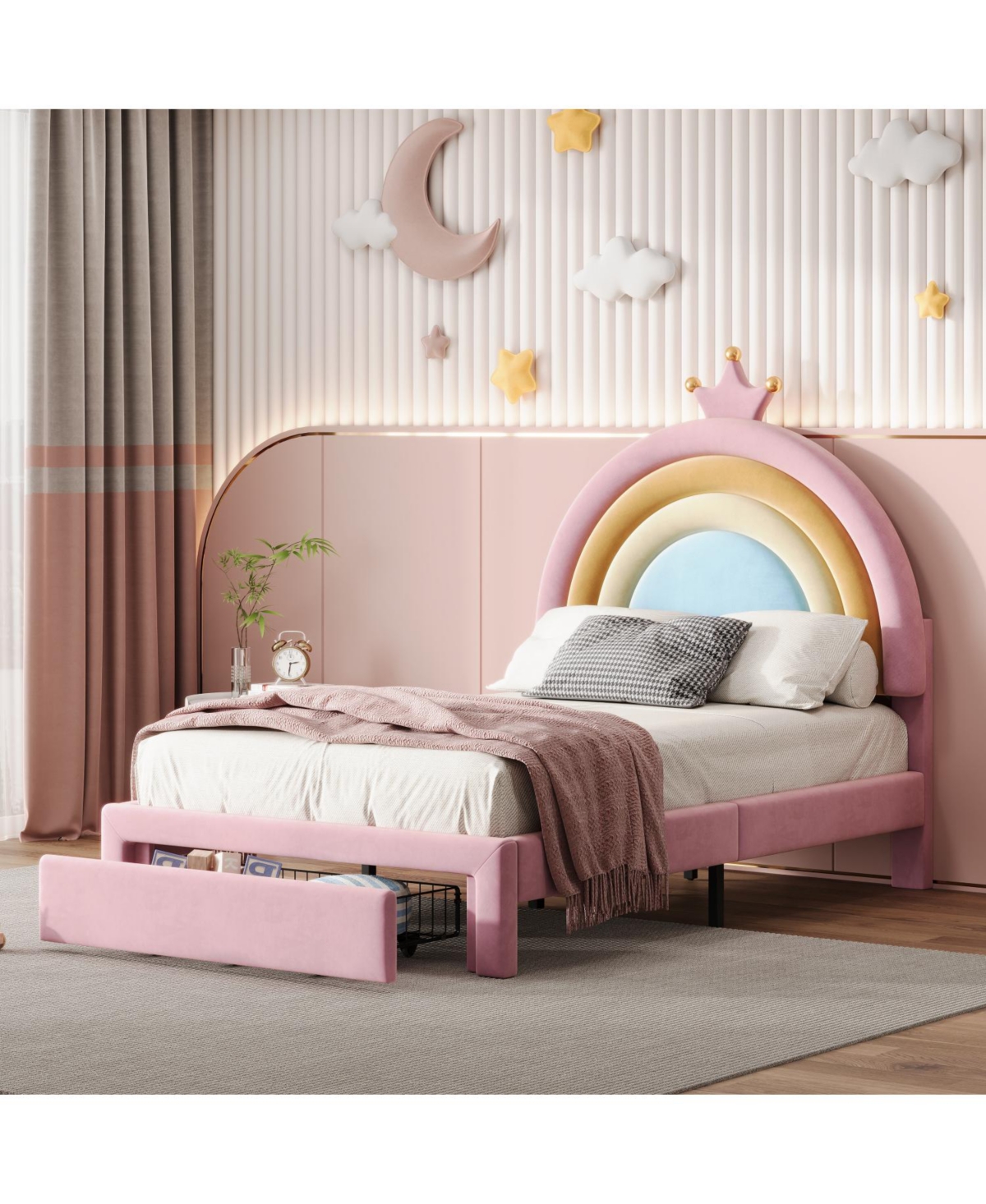 Click here for Streamdale Furniture Twin Velvet Princess Platform... prices