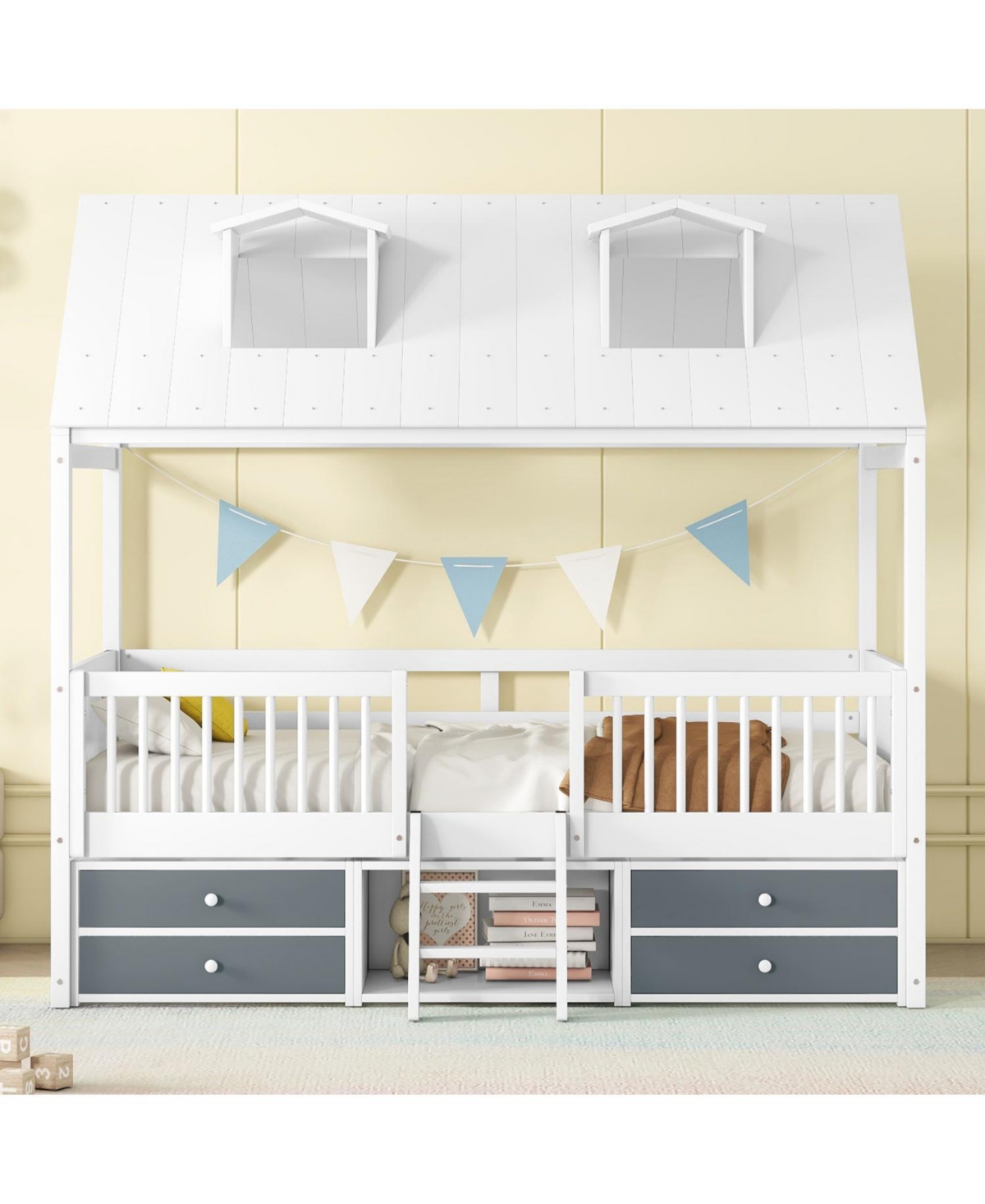 Click here for Streamdale Furniture Twin Size Wood Bed House Bed... prices