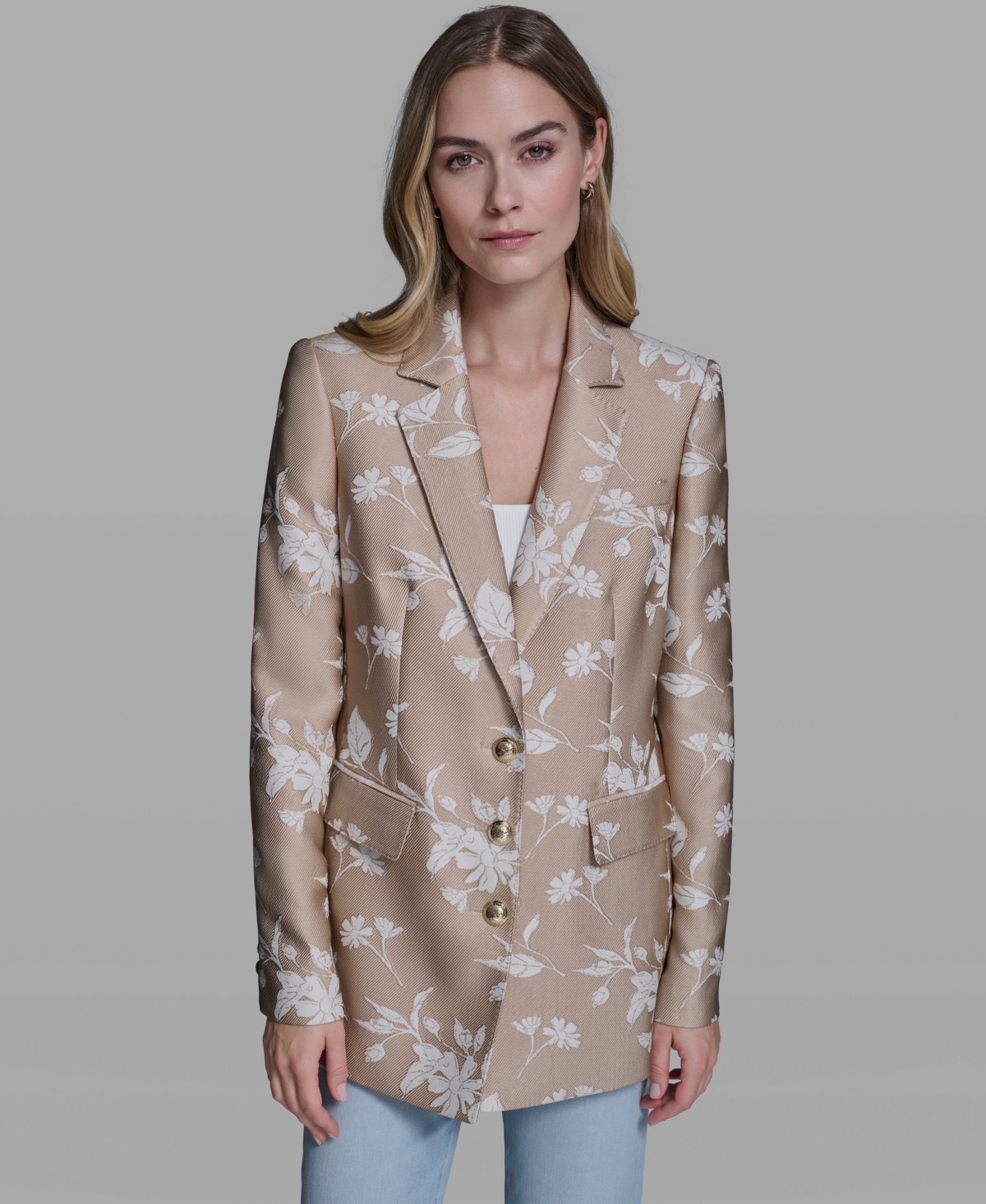 Click here for Karl Lagerfeld Paris Womens Embroidered Blazer - F... prices