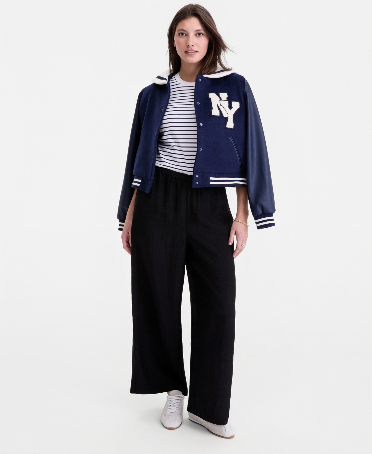 Click here for On 34th Womens Crinkle Satin Wide-Leg Pull-On Pant... prices