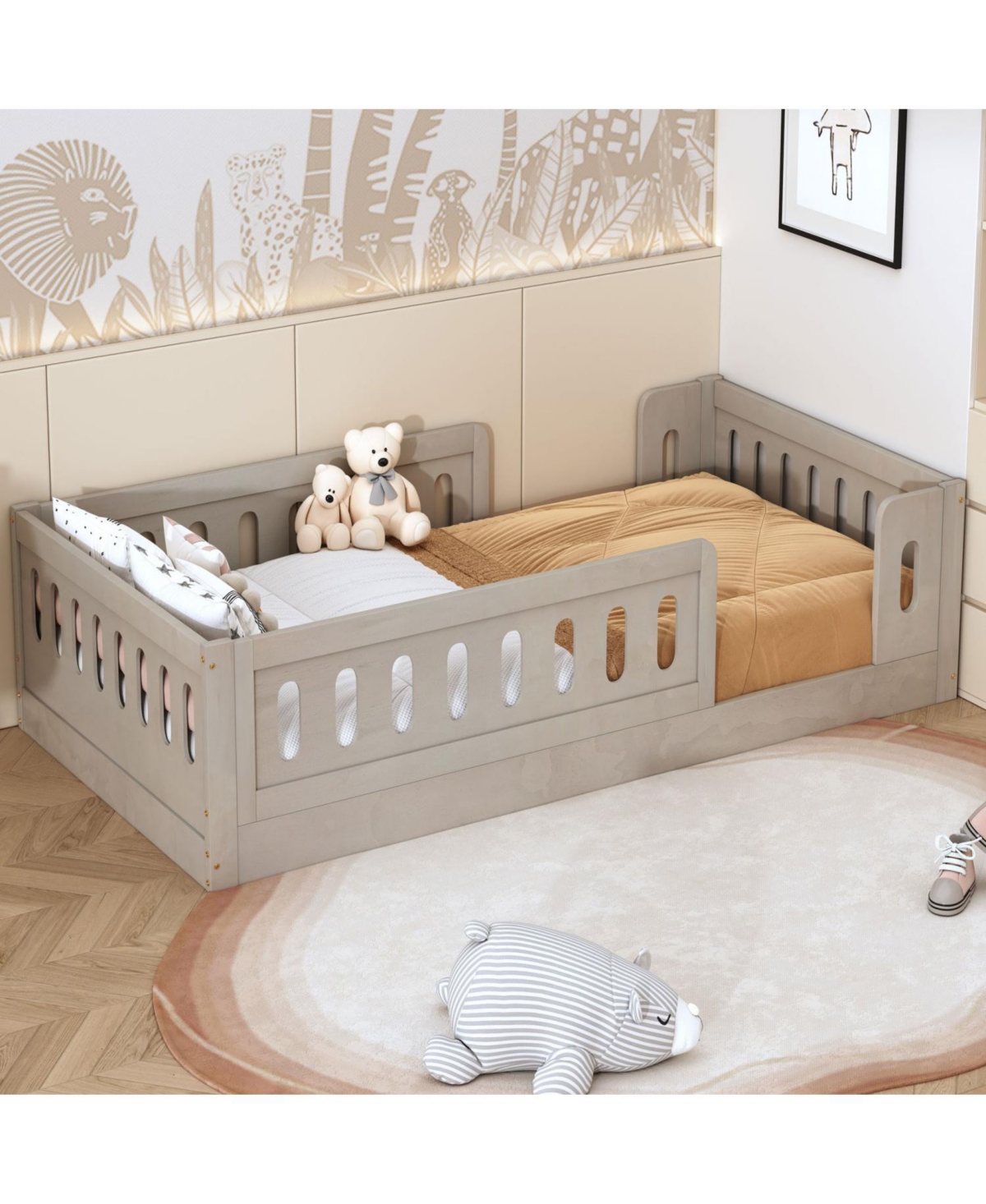 Click here for Streamdale Furniture Twin Platform Bed with Guardr... prices