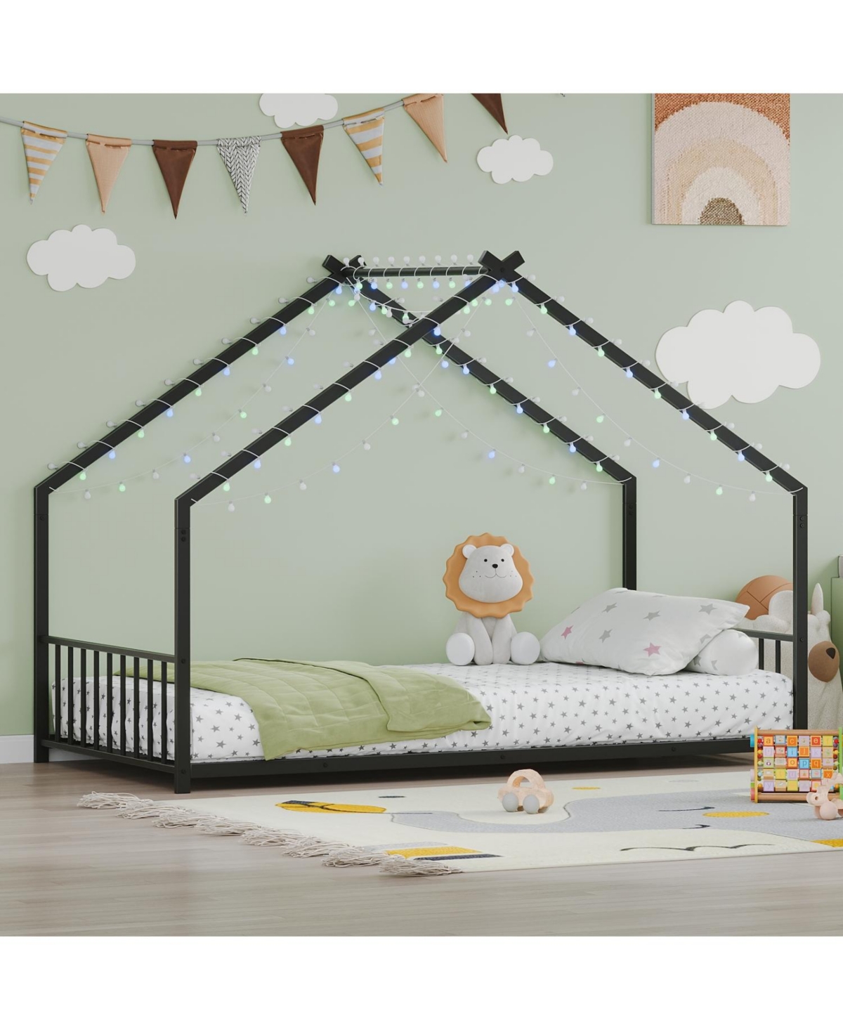 Click here for Streamdale Furniture Twin Led Light Roof Bed Frame... prices